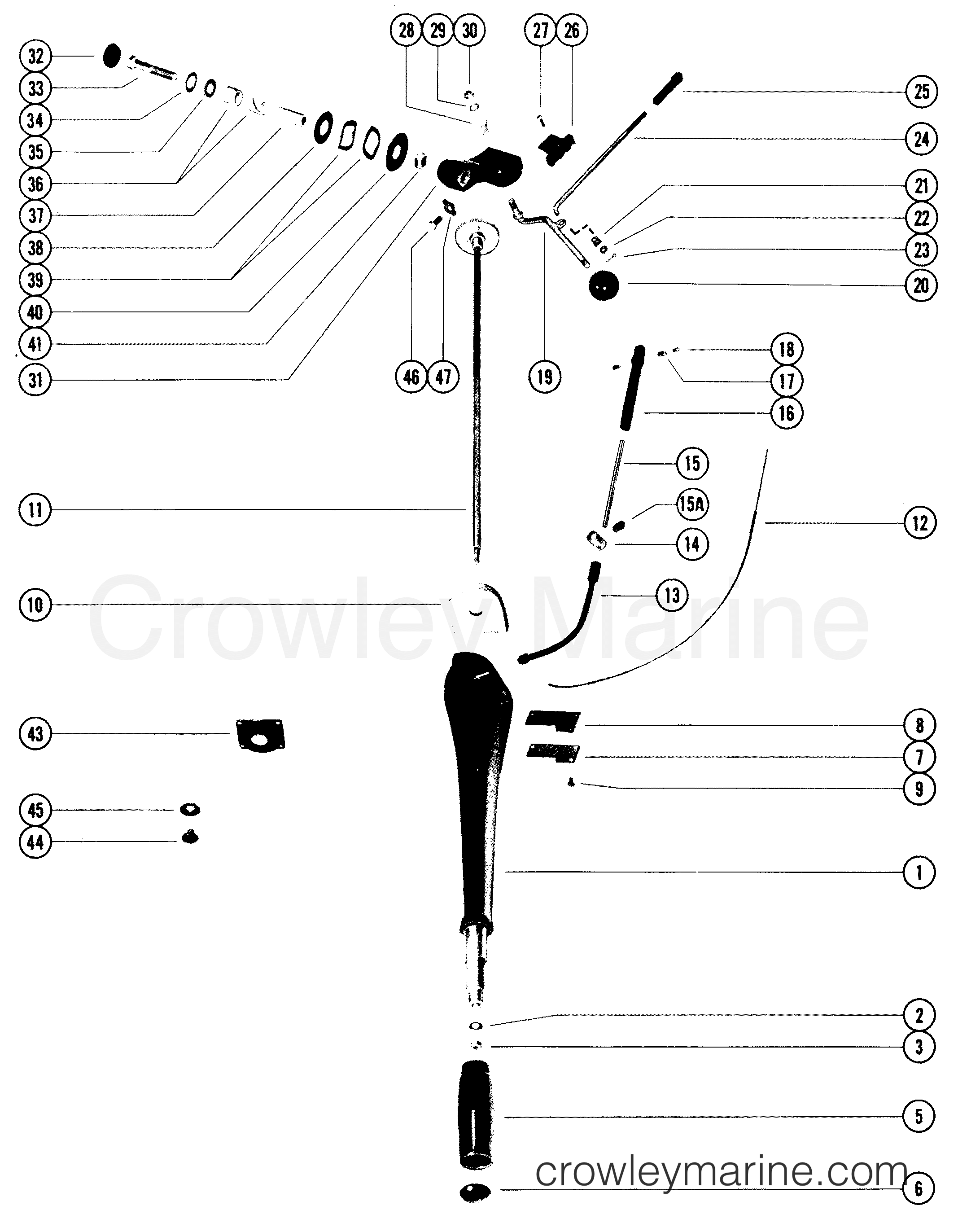 STEERING HANDLE ASSEMBLY - Various Years Rigging Power Steering/Tiller ...