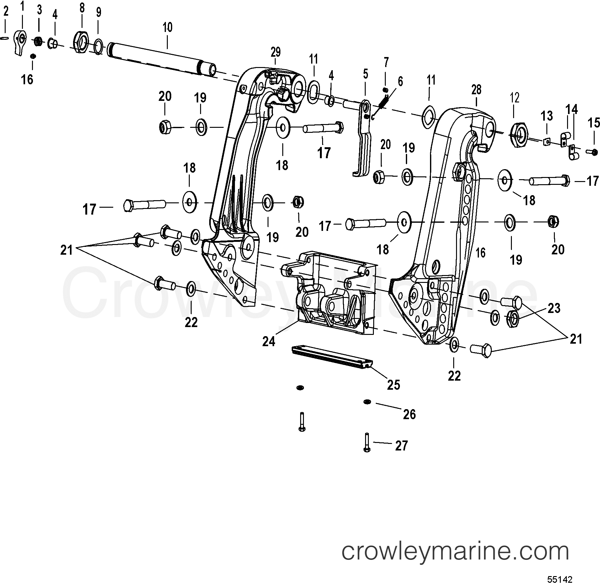 TRANSOM BRACKET - 2014 Outboard 90EFI [ELPT 4] 1F904131D | Crowley Marine
