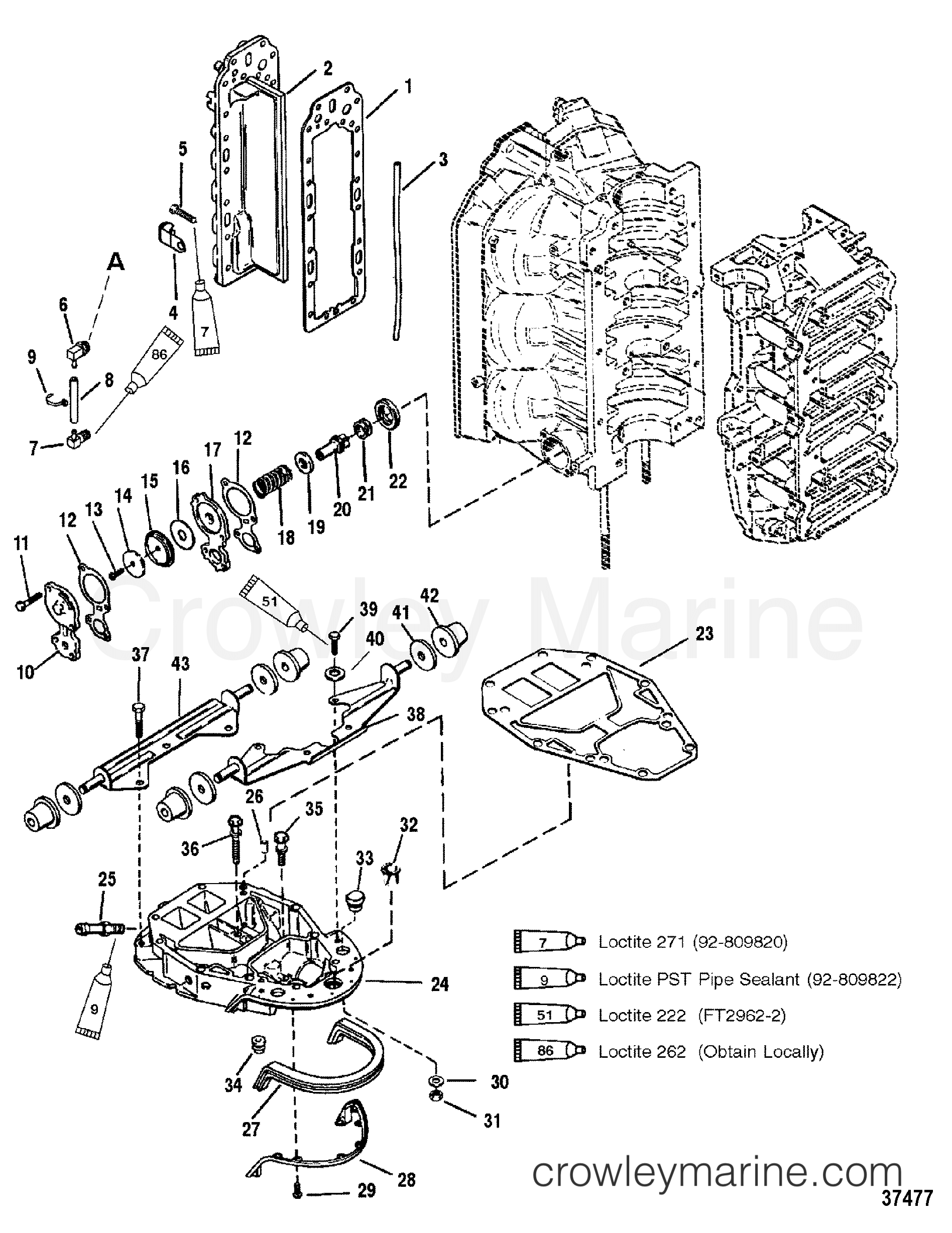 EXHAUST MANIFOLD AND EXHAUST PLATE - 1997 Outboard 200EFI [L] 7200413FS ...