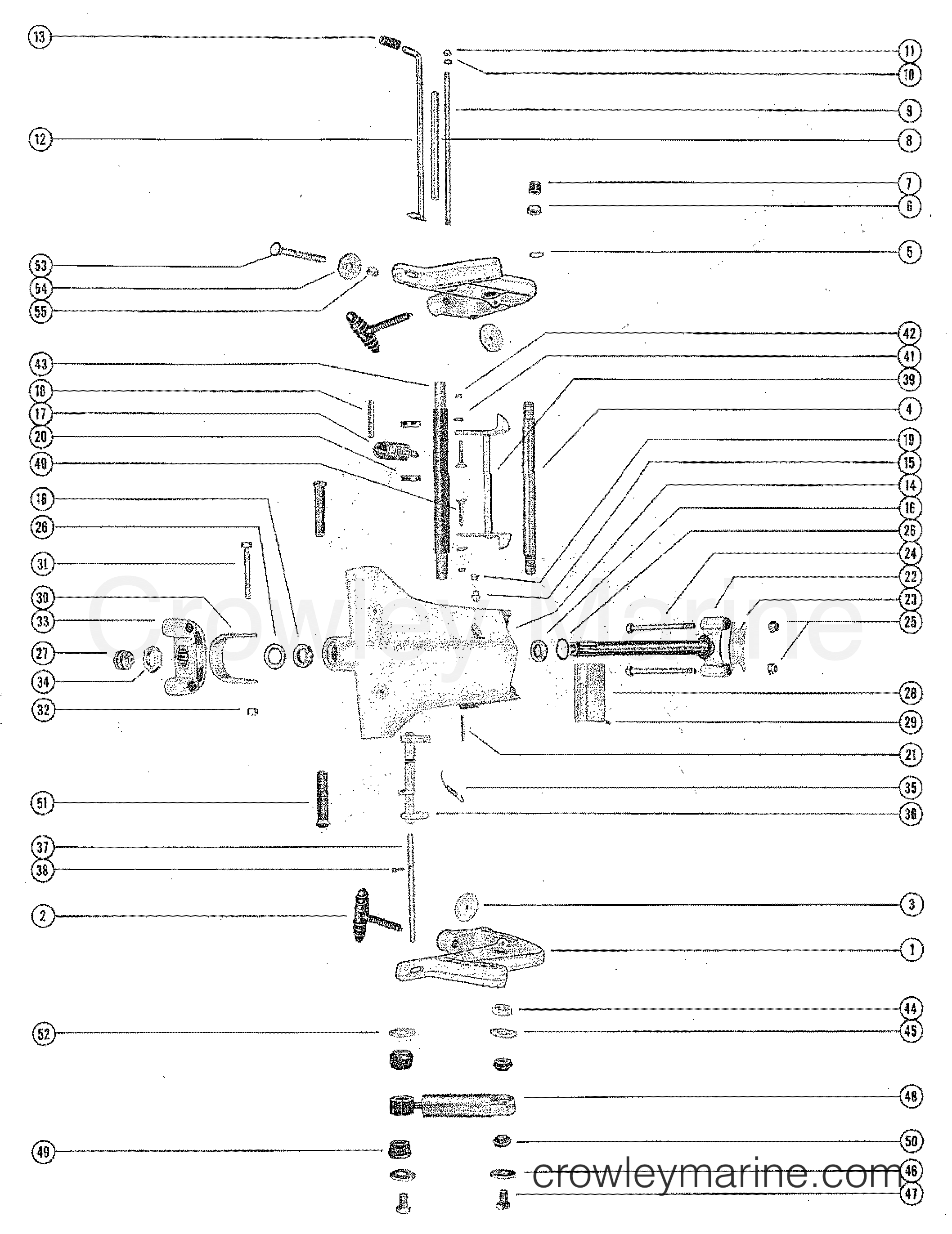 CLAMP AND SWIVEL BRACKET ASSEMBLY - Serial Range Outboard 850 (6 CYL ...