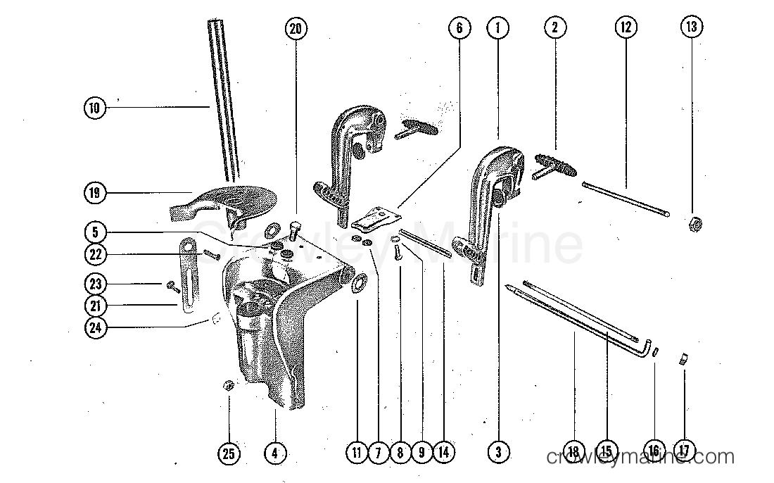 CLAMP AND SWIVEL BRACKET ASSEMBLY - Serial Range Outboard 60 2385673 ...