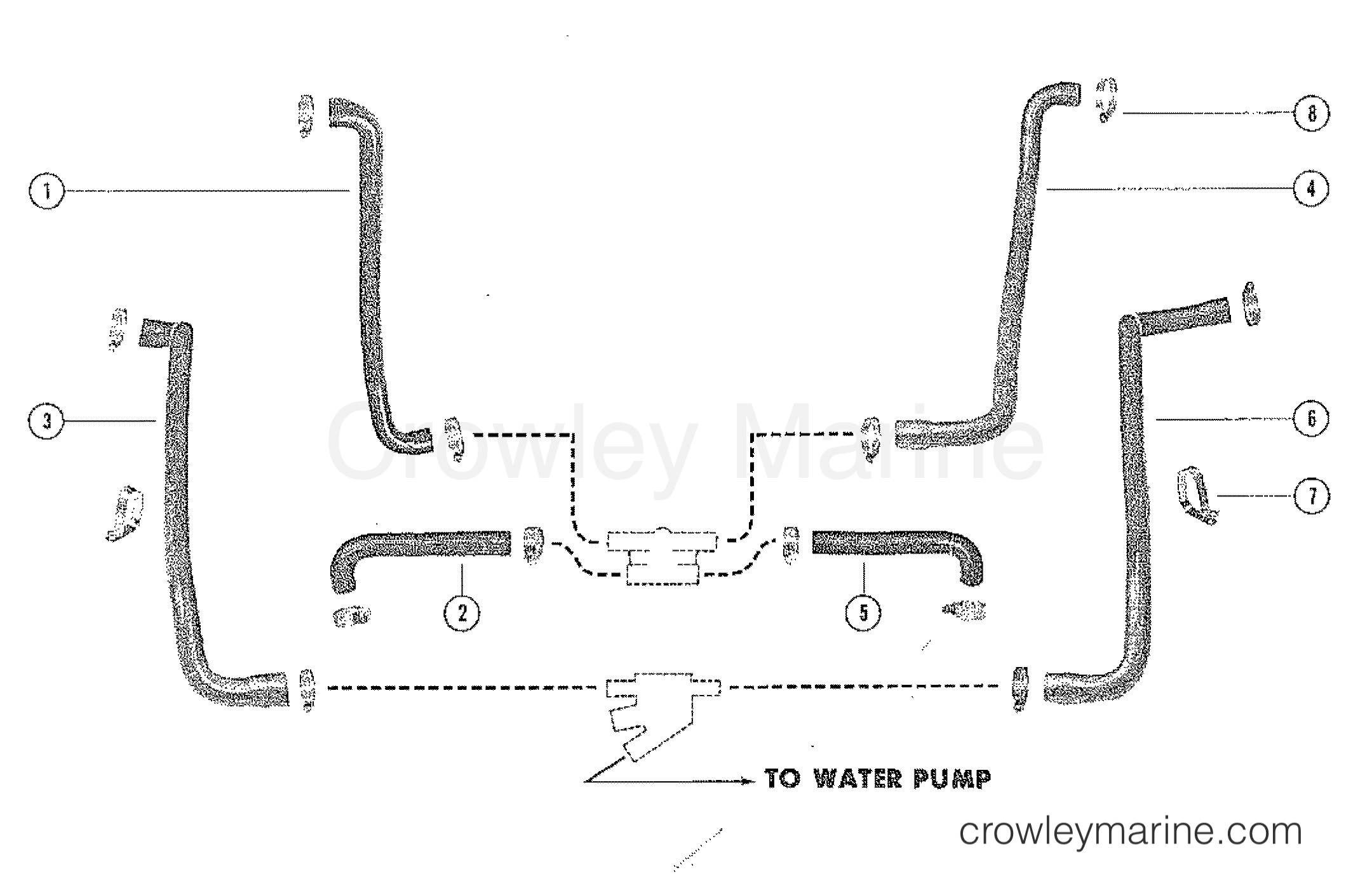 WATER DISTRIBUTION HOSES - Serial Range Stern Drive 225-S (4 BBL.)FORD ...