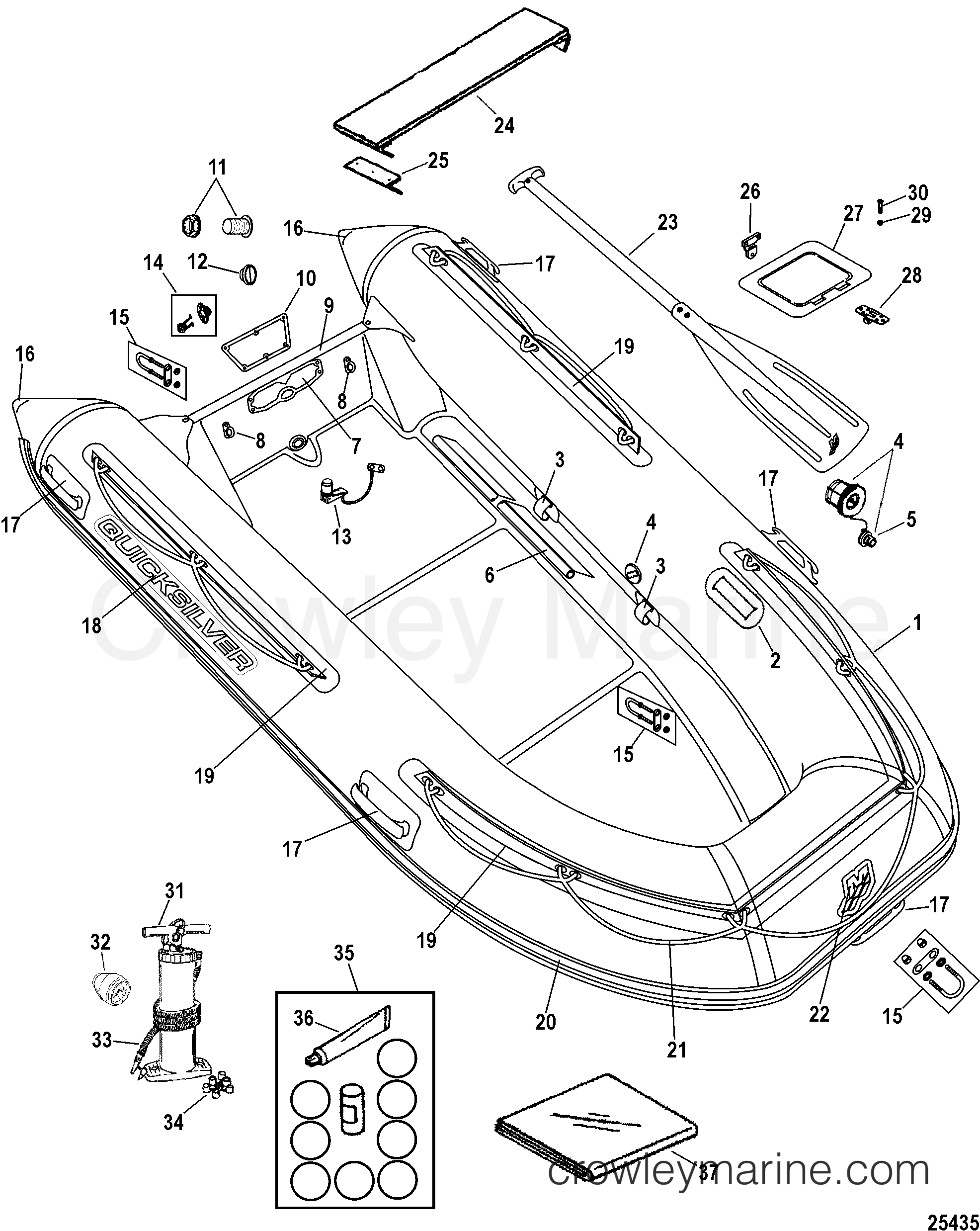 QUICKSILVER RIB OCEANRUNNER(330/350 LODESTAR LIGHT GRAY) - 2006 ...