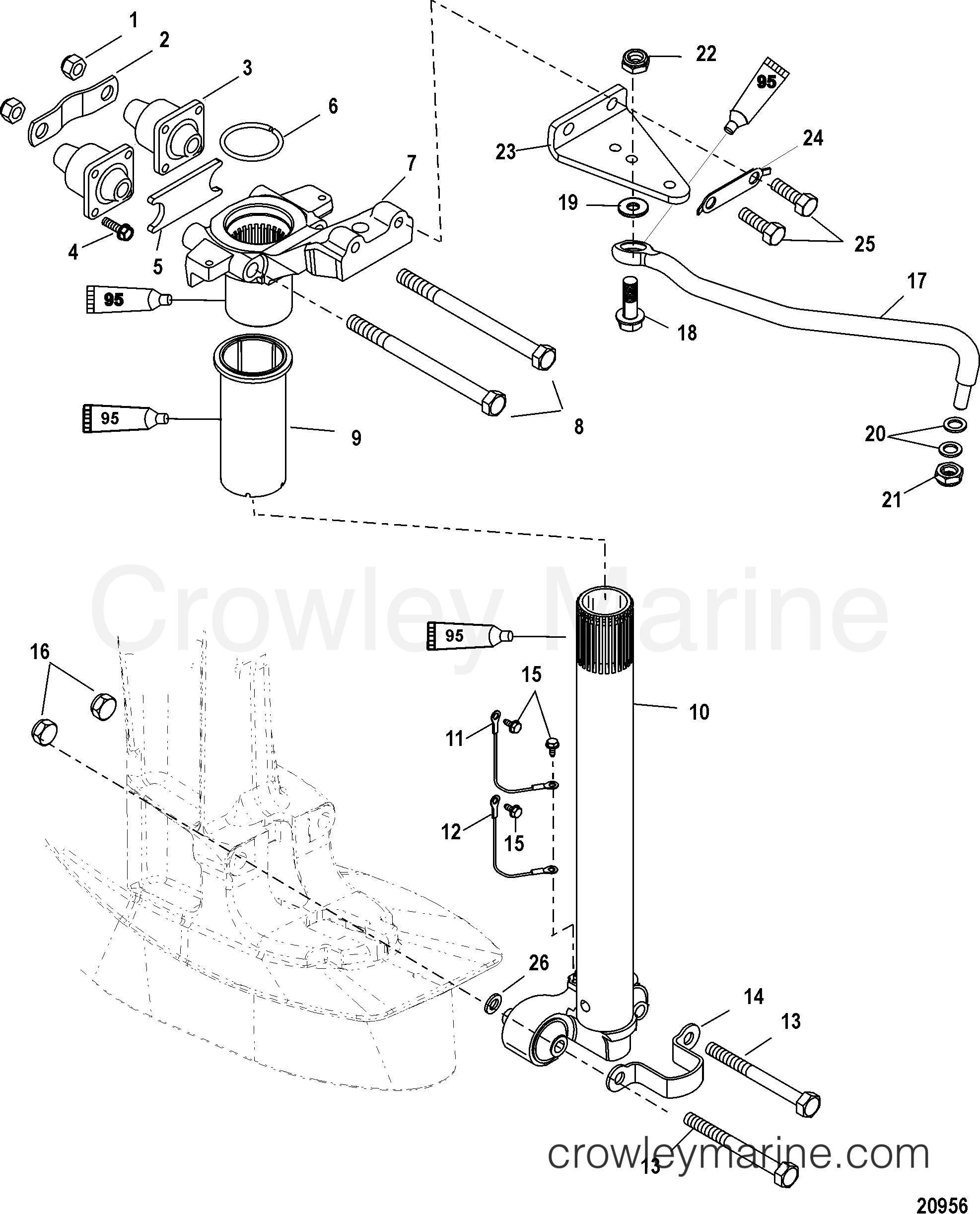 STEERING ARM - 2006 Outboard 40EFI [E 4] 7A40302UD | Crowley Marine