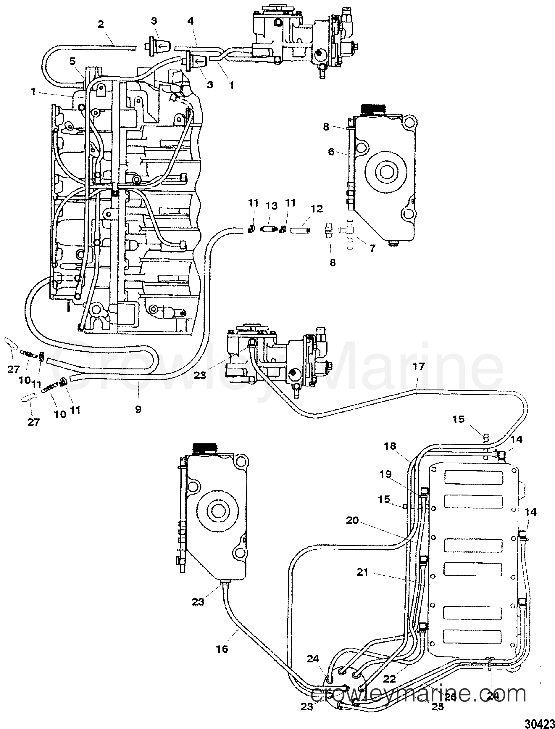 OILING SYSTEM - 2001 Outboard 200DFI [CXL DIG SW] 7200D84KD | Crowley ...