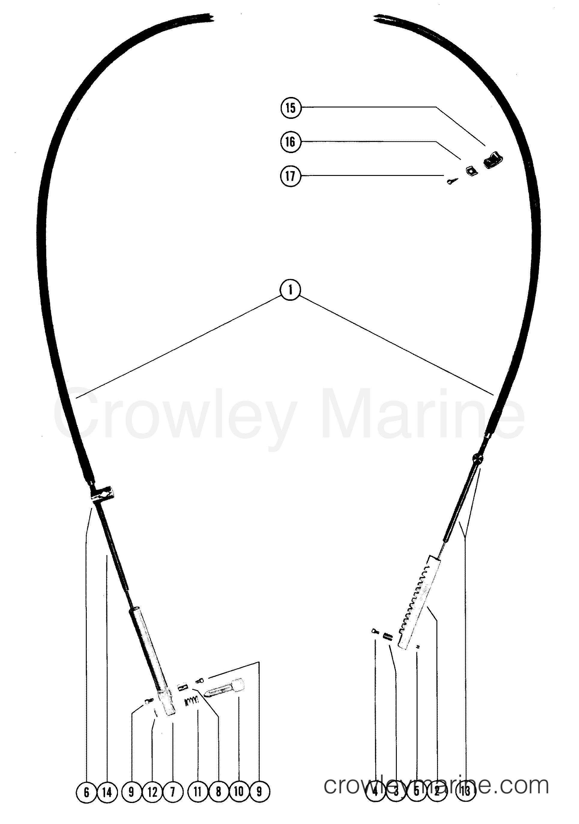 REMOTE CONTROL CABLE ASSEMBLY (EXTENSION KIT) - Various Years Rigging ...