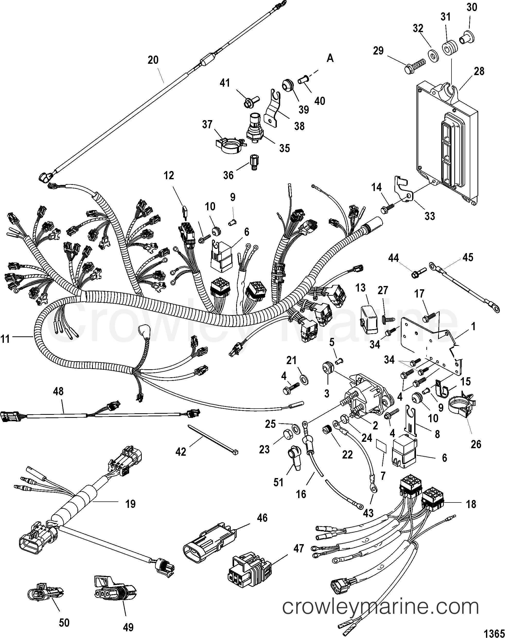 SOLENOID PLATE(SERIAL NUMBER 1B226999 & BELOW) - 2005 Outboard 225EFI ...