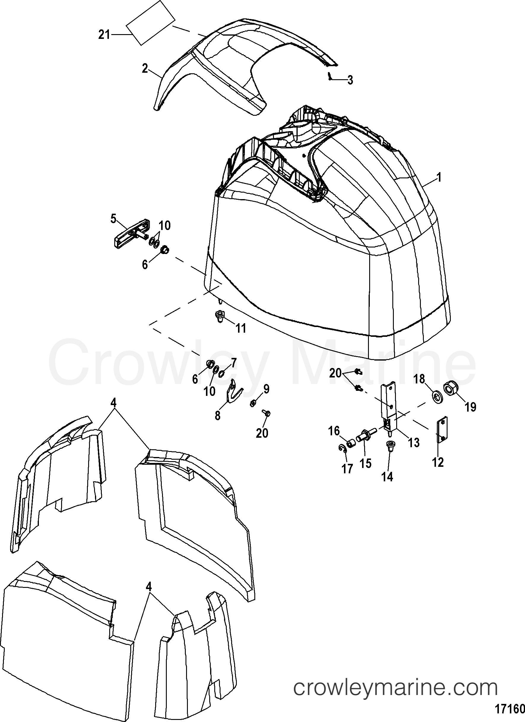TOP COWL, 1B943218 AND BELOW - 2006 Outboard 75EFI [ELPT 4] 7F75413ZD ...