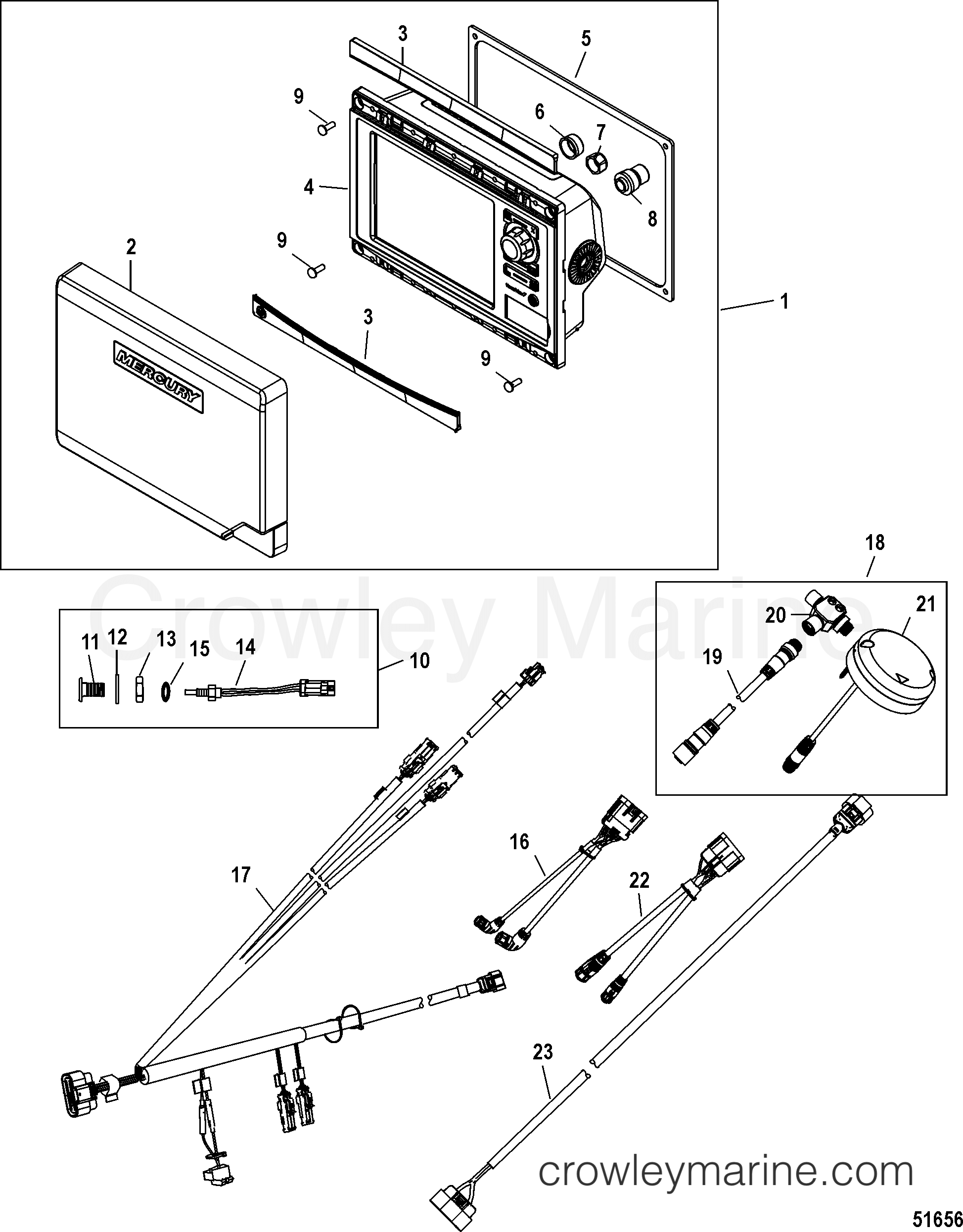VESSELVIEW KIT, 7 INCH SCREEN - Various Years Rigging Outboard Joystick ...