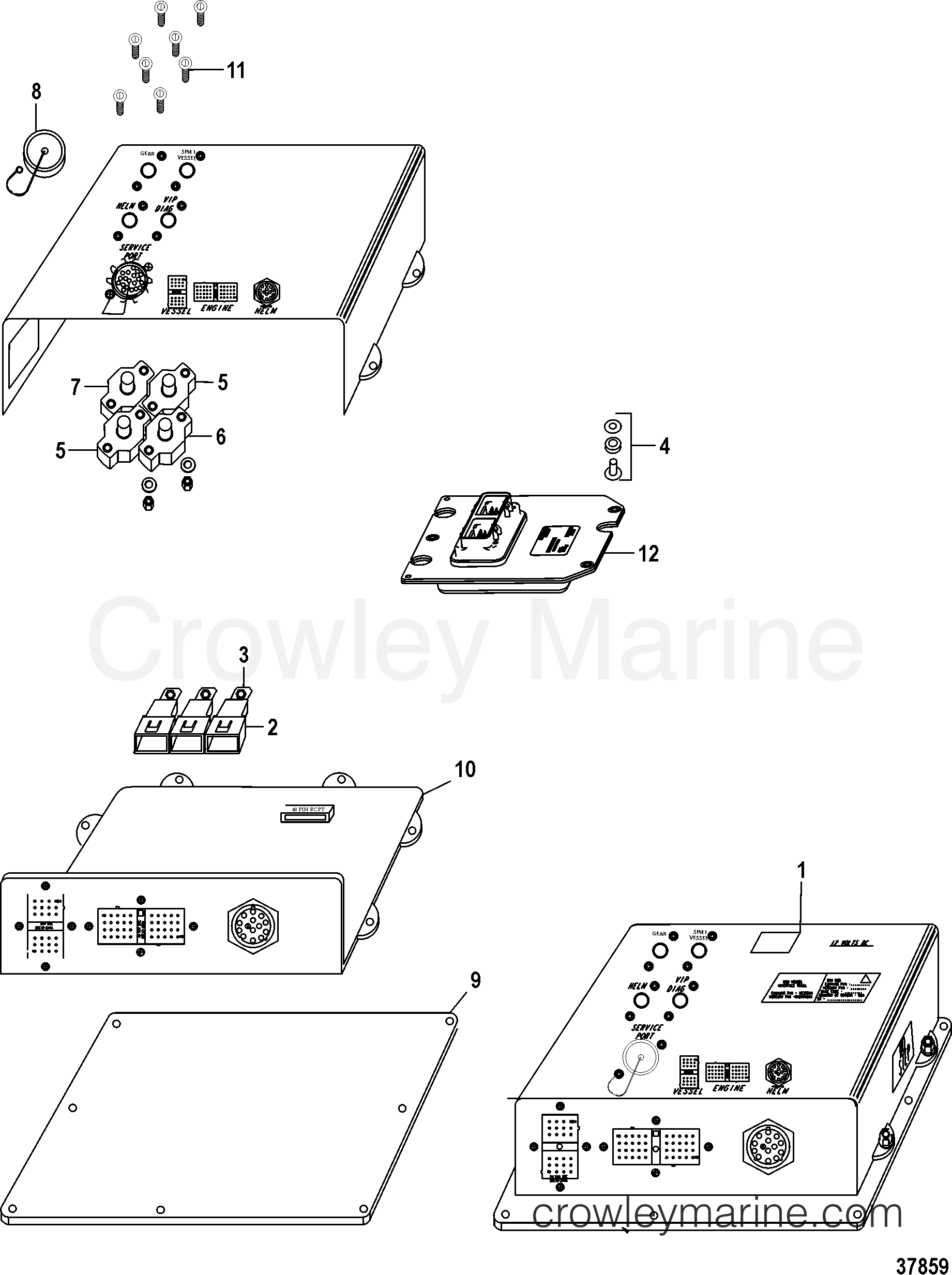ELECTRICAL COMPONENTS, VESSEL INTERFACE PANEL (VIP) (48 PIN) - 1998 ...