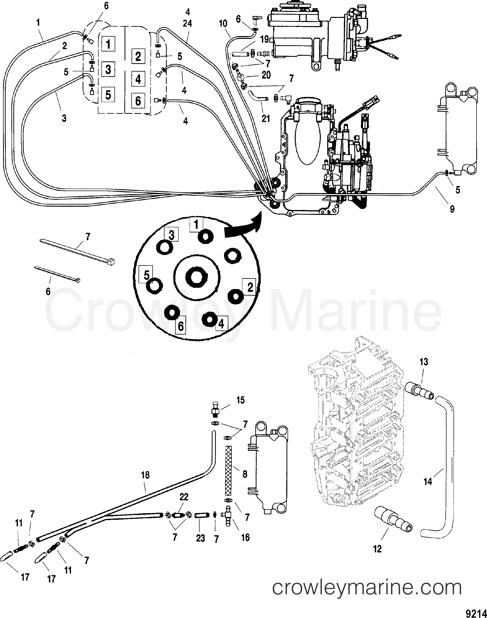 OIL LINES - 2000 Outboard 115DFI [EXLPTO] 7115483JD | Crowley Marine