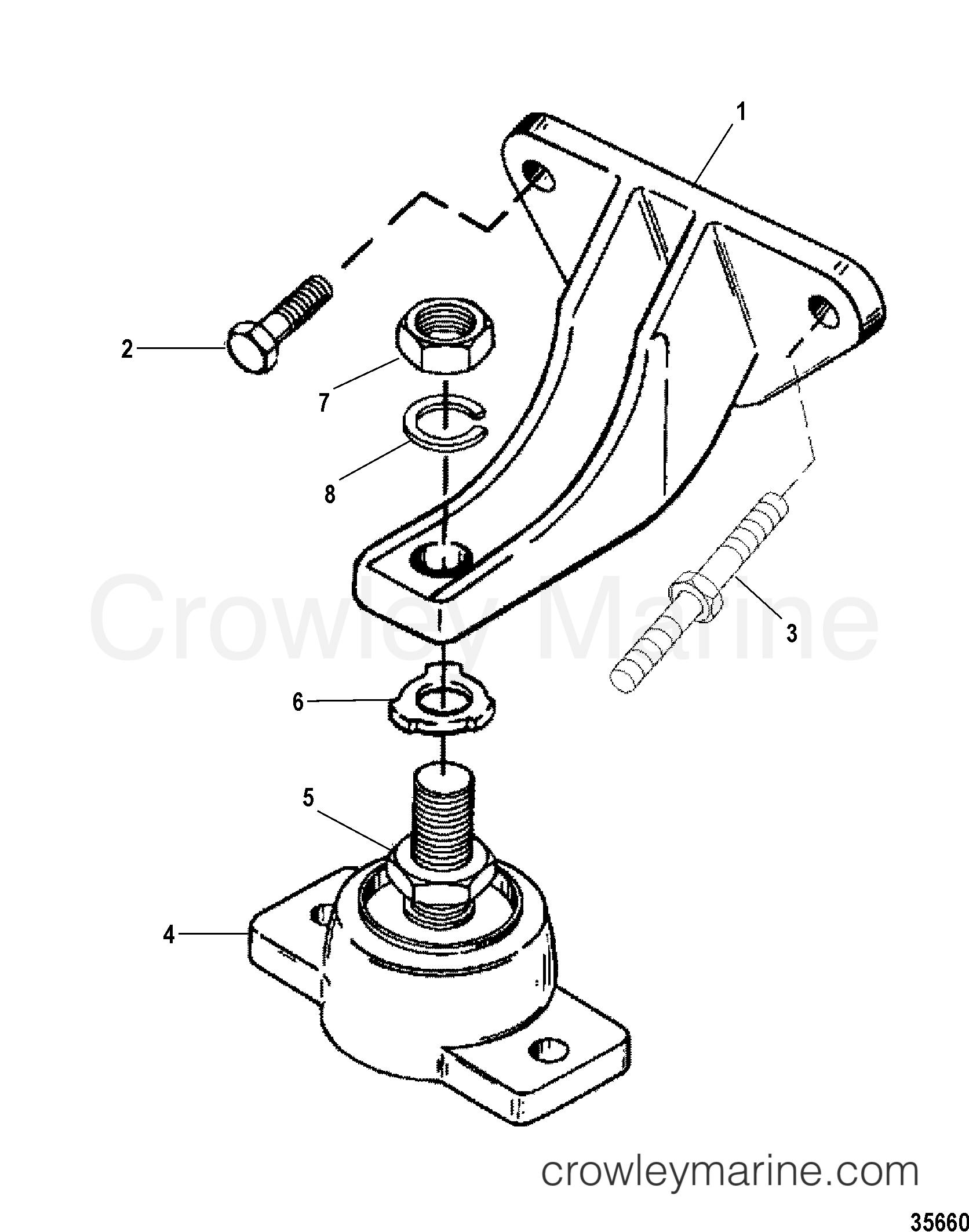 ENGINE MOUNTING - 1998 Stern Drive 454 MAG [BRAVO MPI] 4652027LE ...