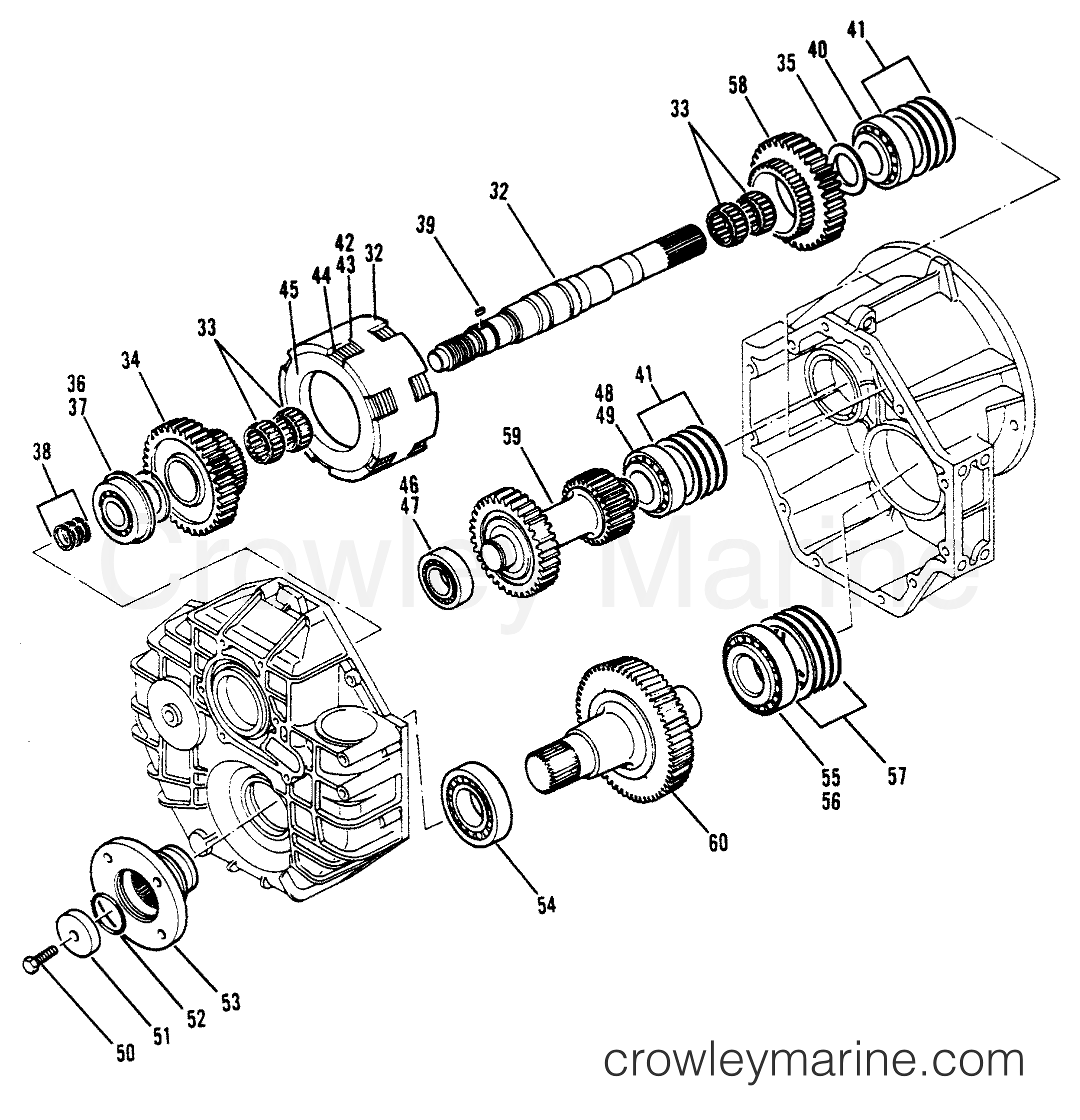 TRANSMISSION (630 SERIES DIRECT DRIVE) - 1993 Inboard Engine 8.2L ...