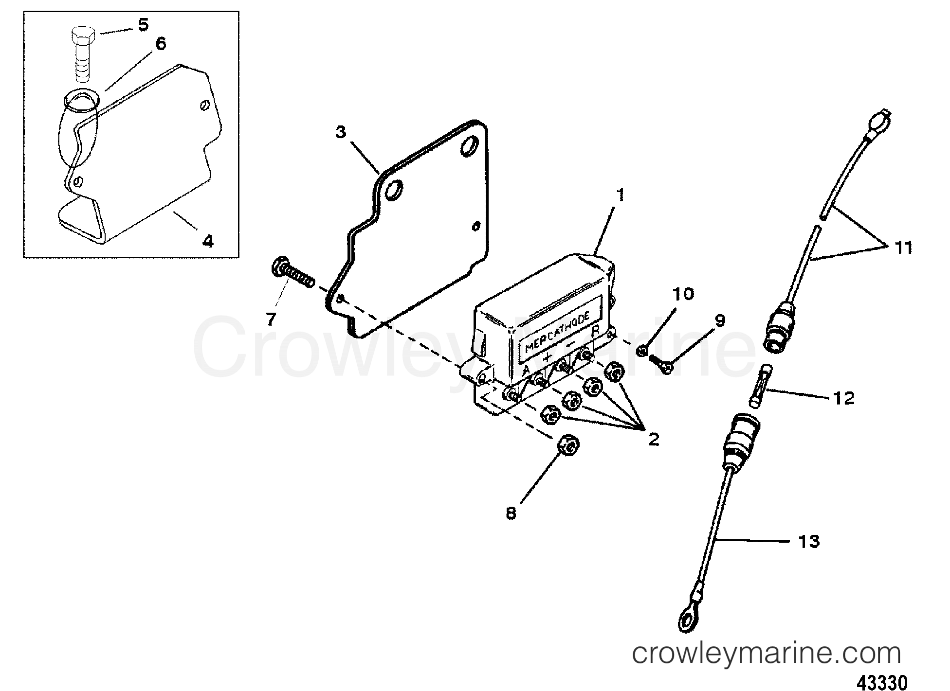 MERCATHODE(STERN DRIVE) - 1994 Stern Drive 4.2LD [BRAVO] 442B110GD ...