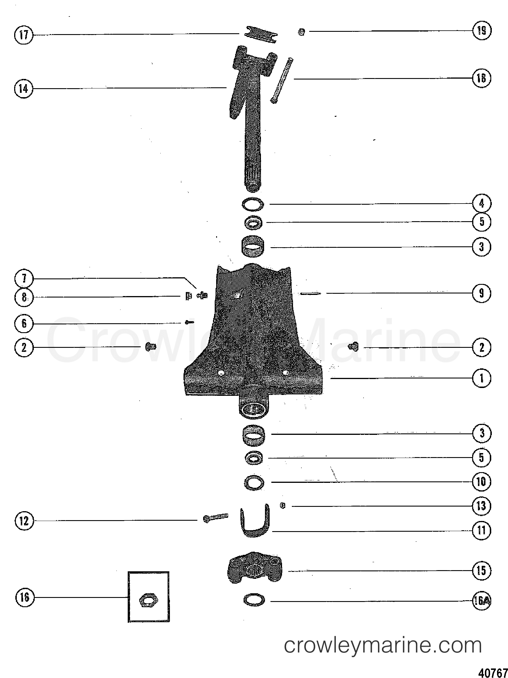 SWIVEL BRACKET ASSEMBLY - 1976 Outboard 115 [ELPT] 1115626 | Crowley Marine