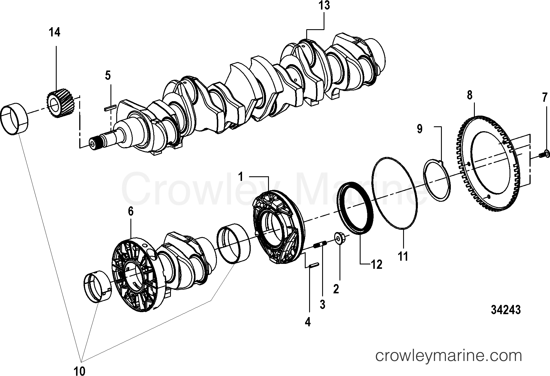 CRANKSHAFT - 2012 Inboard Engine 4.2L QSD [EI 320] 30420126D | Crowley ...