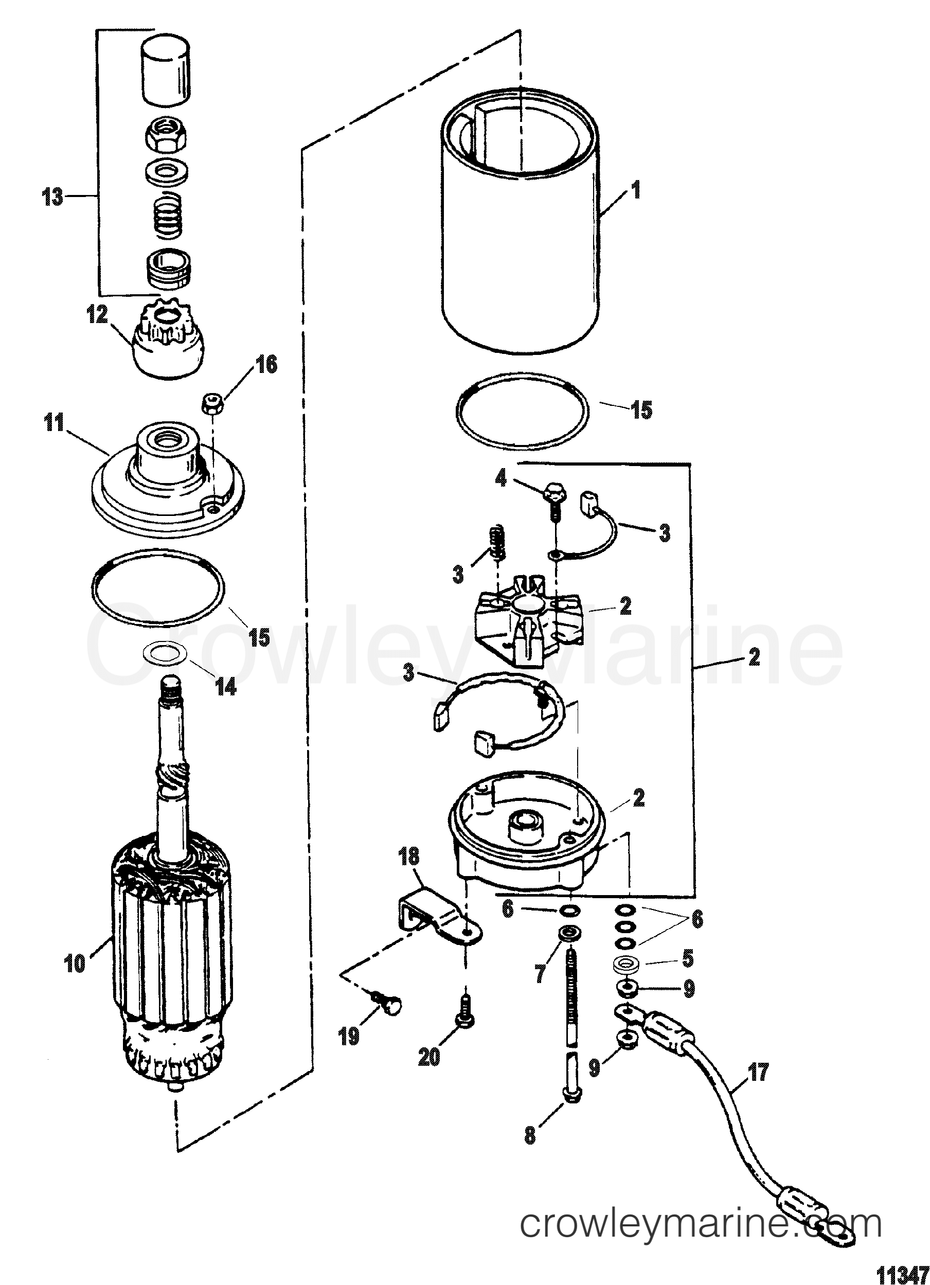STARTER ASSEMBLY(50-819968-2) - 1993 Sport Jet 90 H090J00NX | Crowley ...
