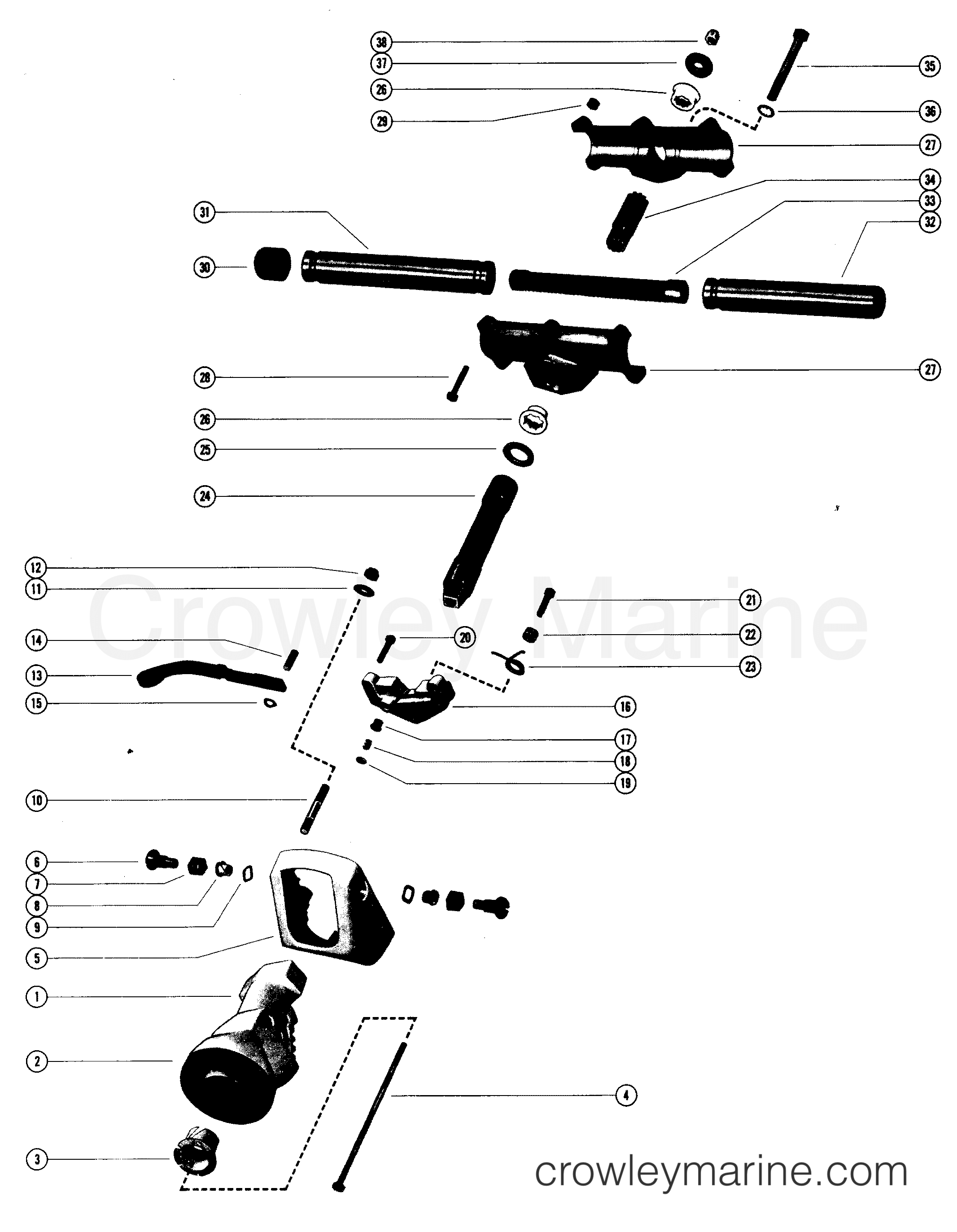 RIDE-GUIDE TILT MOUNT ASSEMBLY, COMPLETE - Various Years Rigging Power ...
