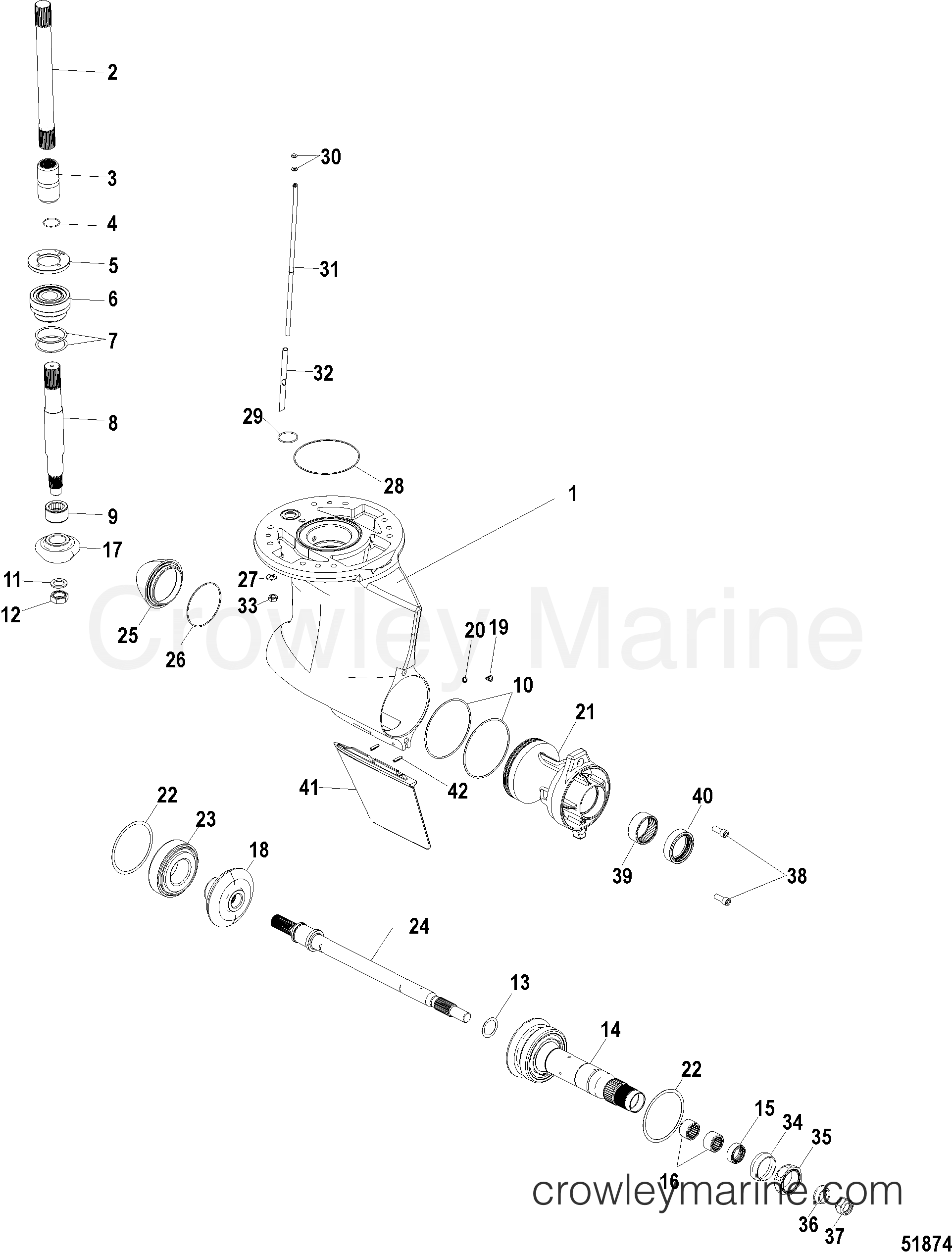 GEAR HOUSING, DESIGN-II (0M963535 AND UP) - 2008 Stern Drive ZEUS DRV ...