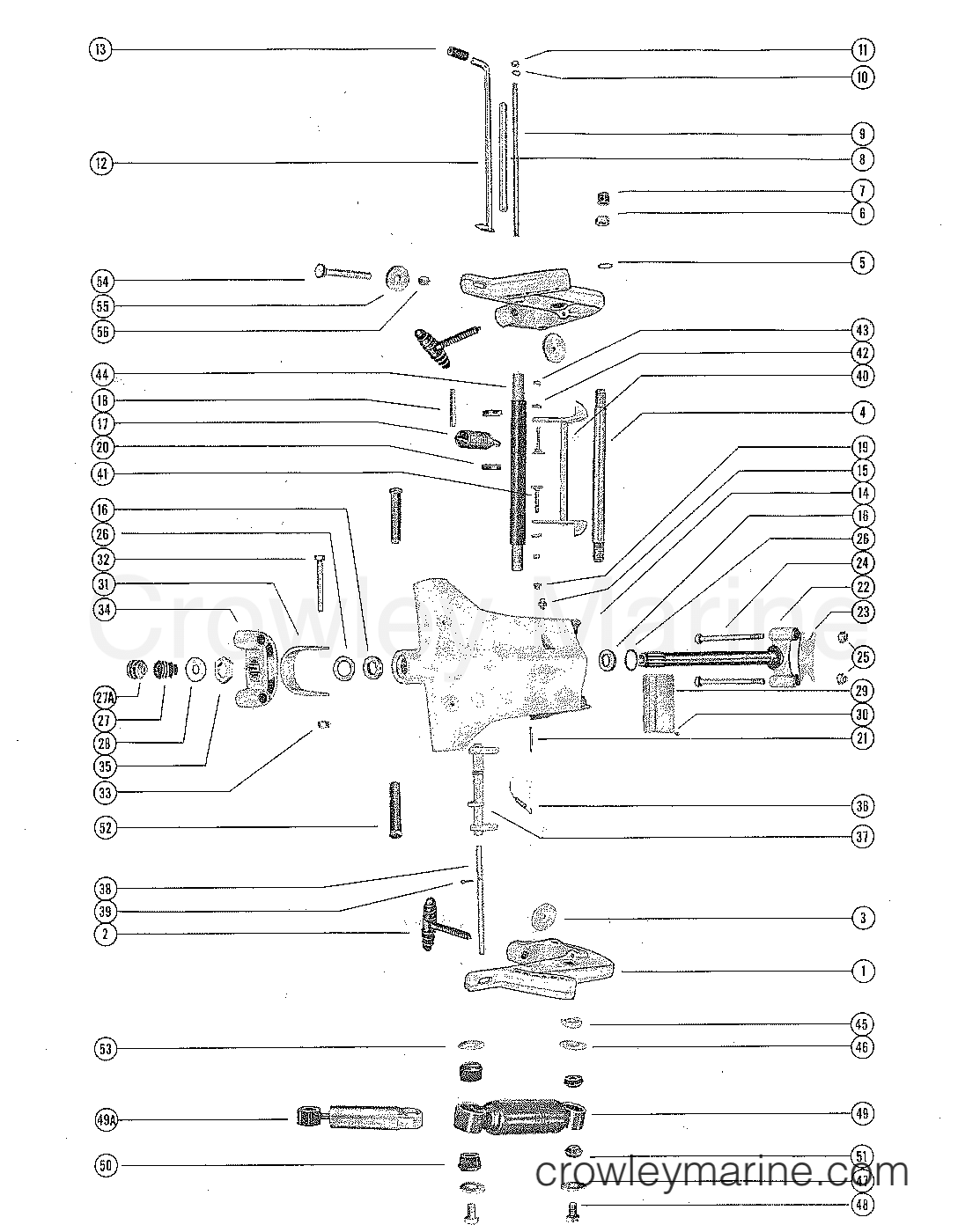 CLAMP AND SWIVEL BRACKET ASSEMBLY - Serial Range Outboard 700 (6 CYL ...