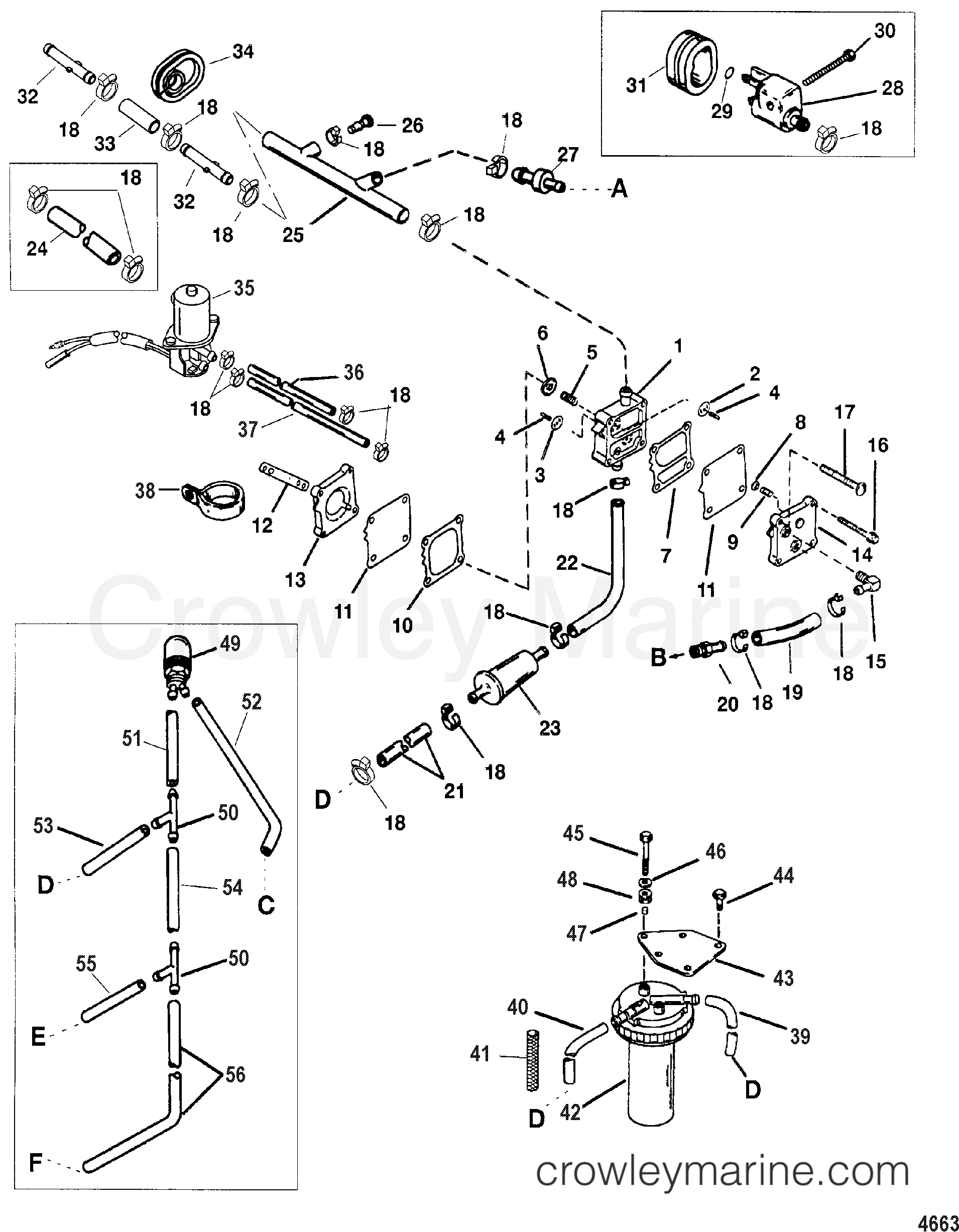 FUEL PUMP - 1999 Outboard 75 [ELPTO] 7075412HD | Crowley Marine