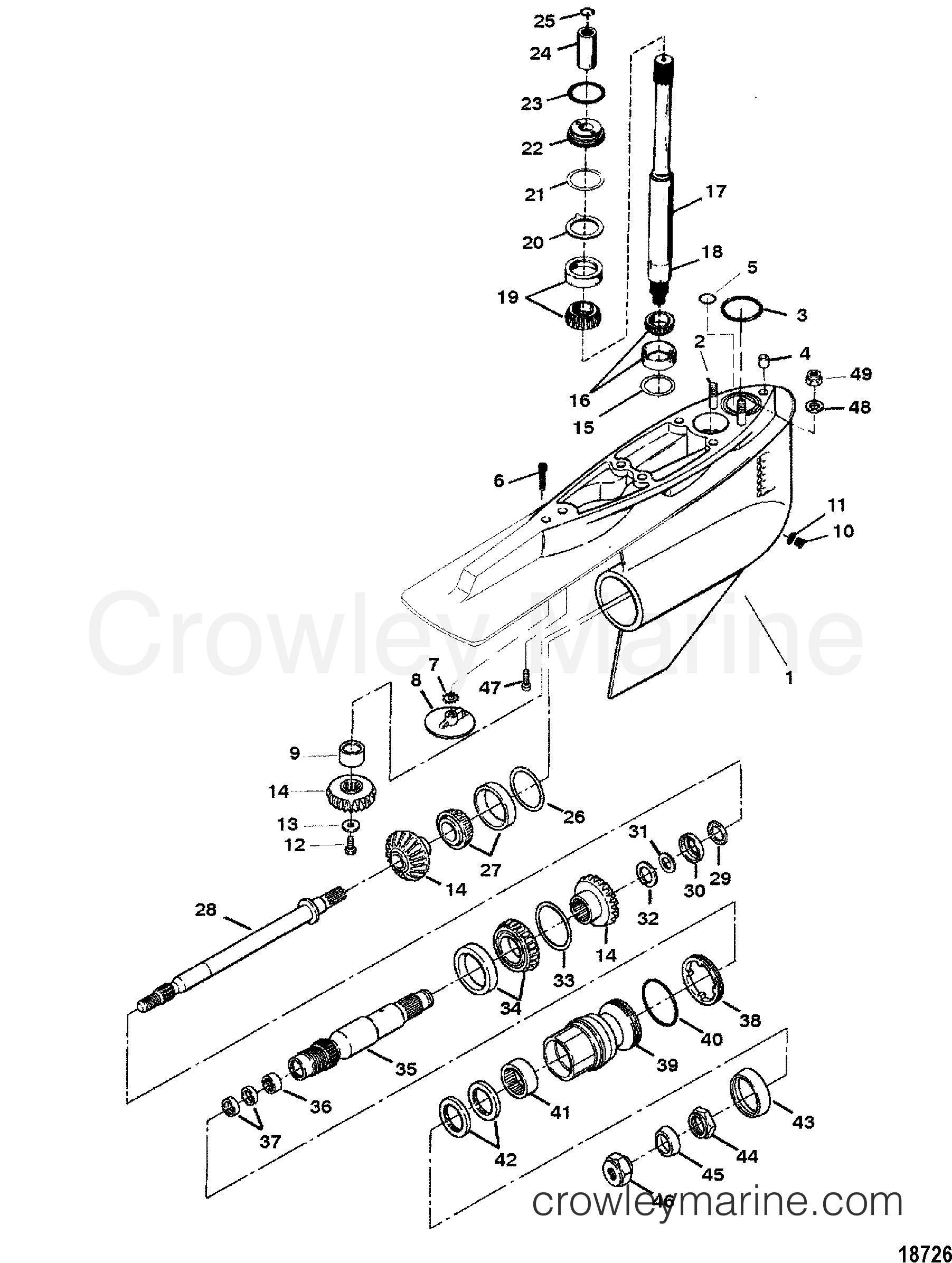 GEAR HOUSING(BRAVO III)(ONE PIECE HOUSING) - 1998 Stern Drive BRAVO 1 ...