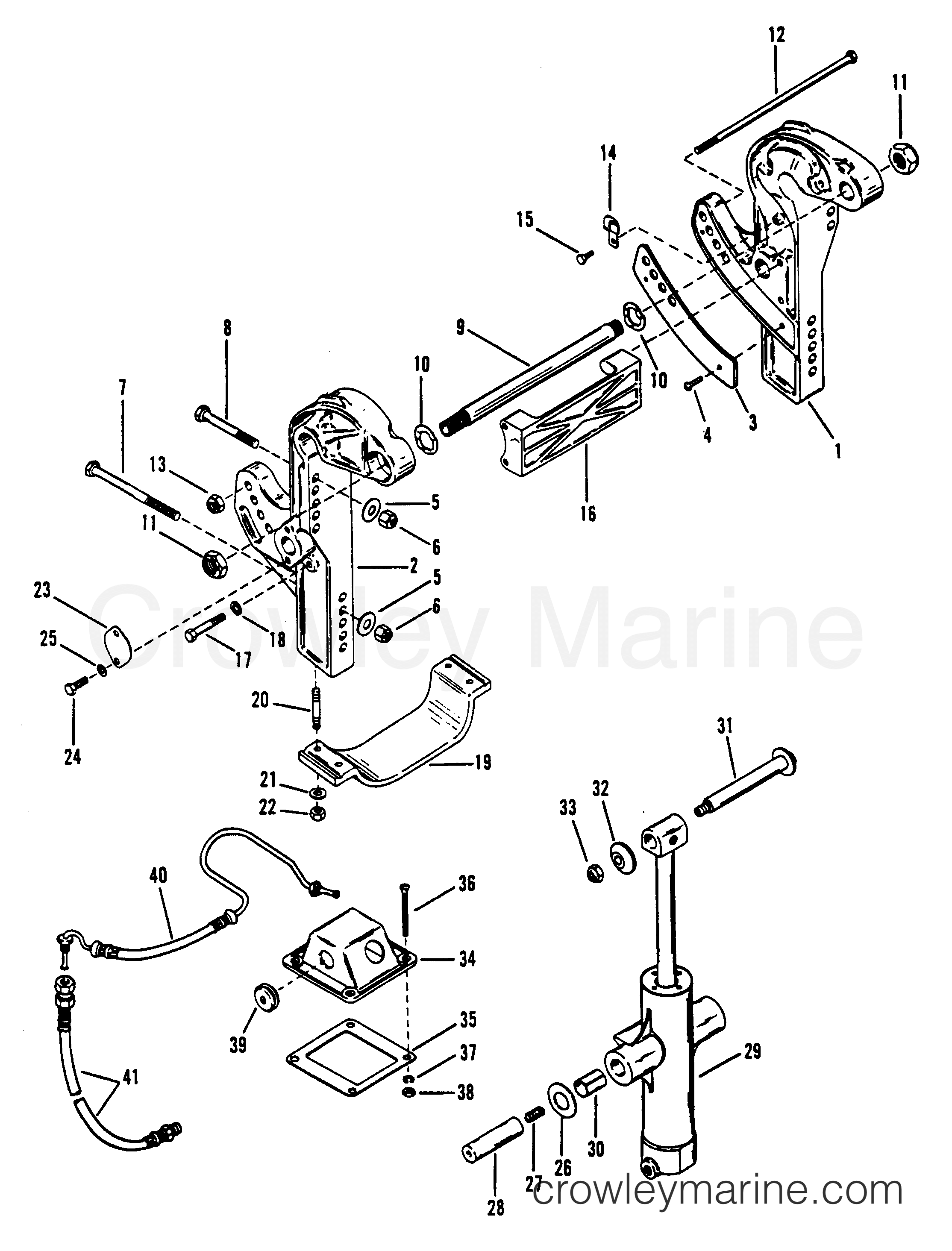TRANSOM BRACKETS - 1994 Race Outboard 2.5 [CL CARB] 1925112PH | Crowley ...