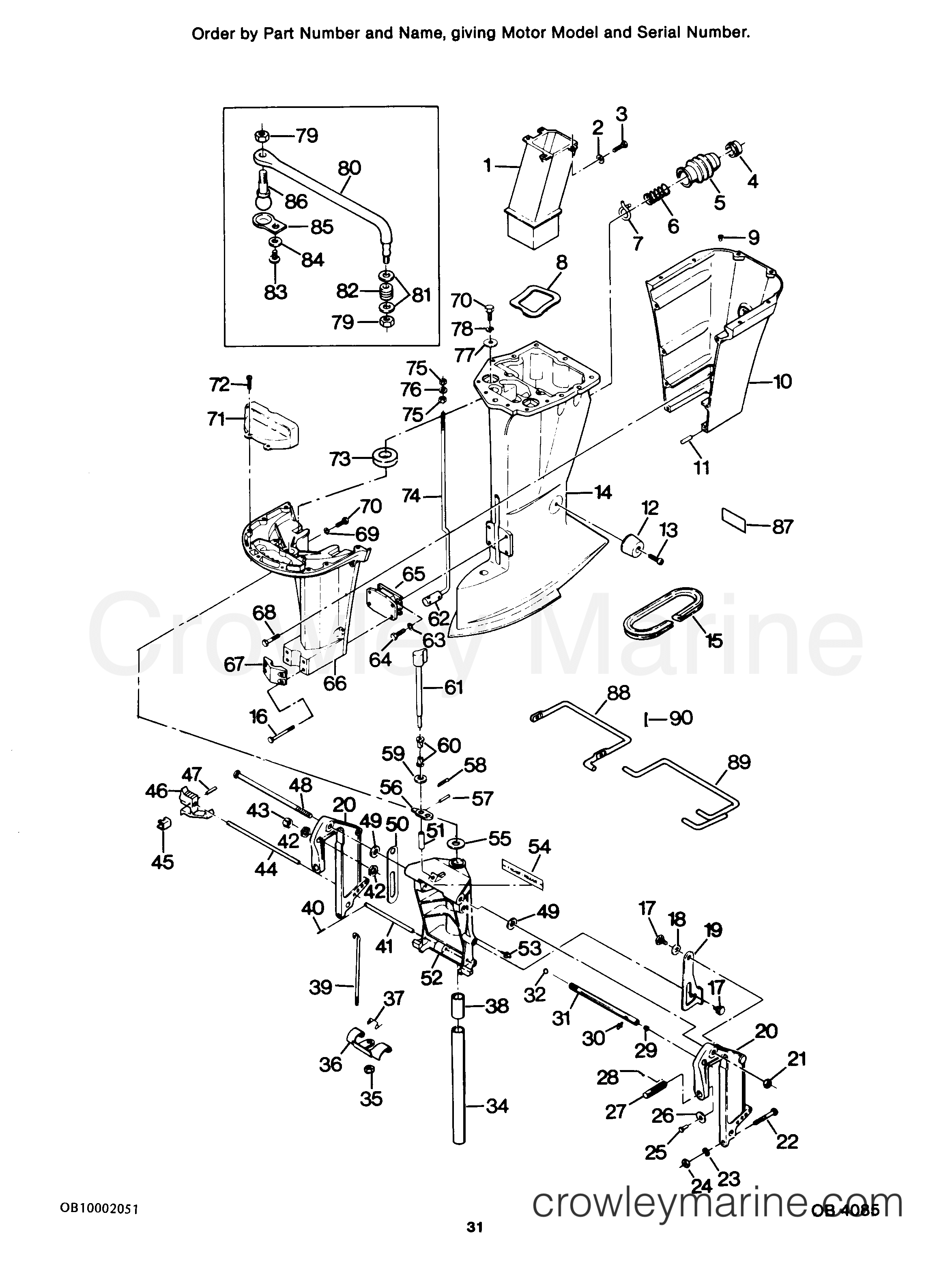 MOTOR LEG - 1986 Outboard 85 H0856F86A | Crowley Marine