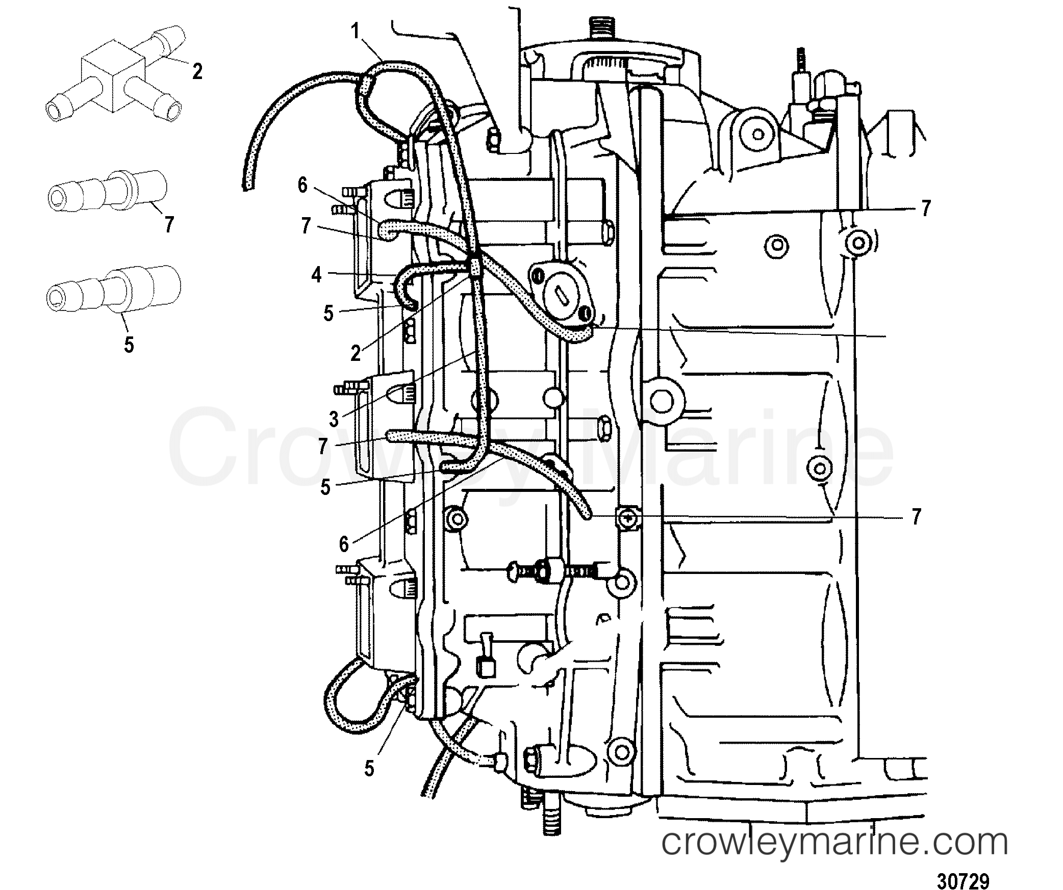 BLEED SYSTEM(PORT) - 1999 Outboard 150EFI [CXL] 7150424HD | Crowley Marine