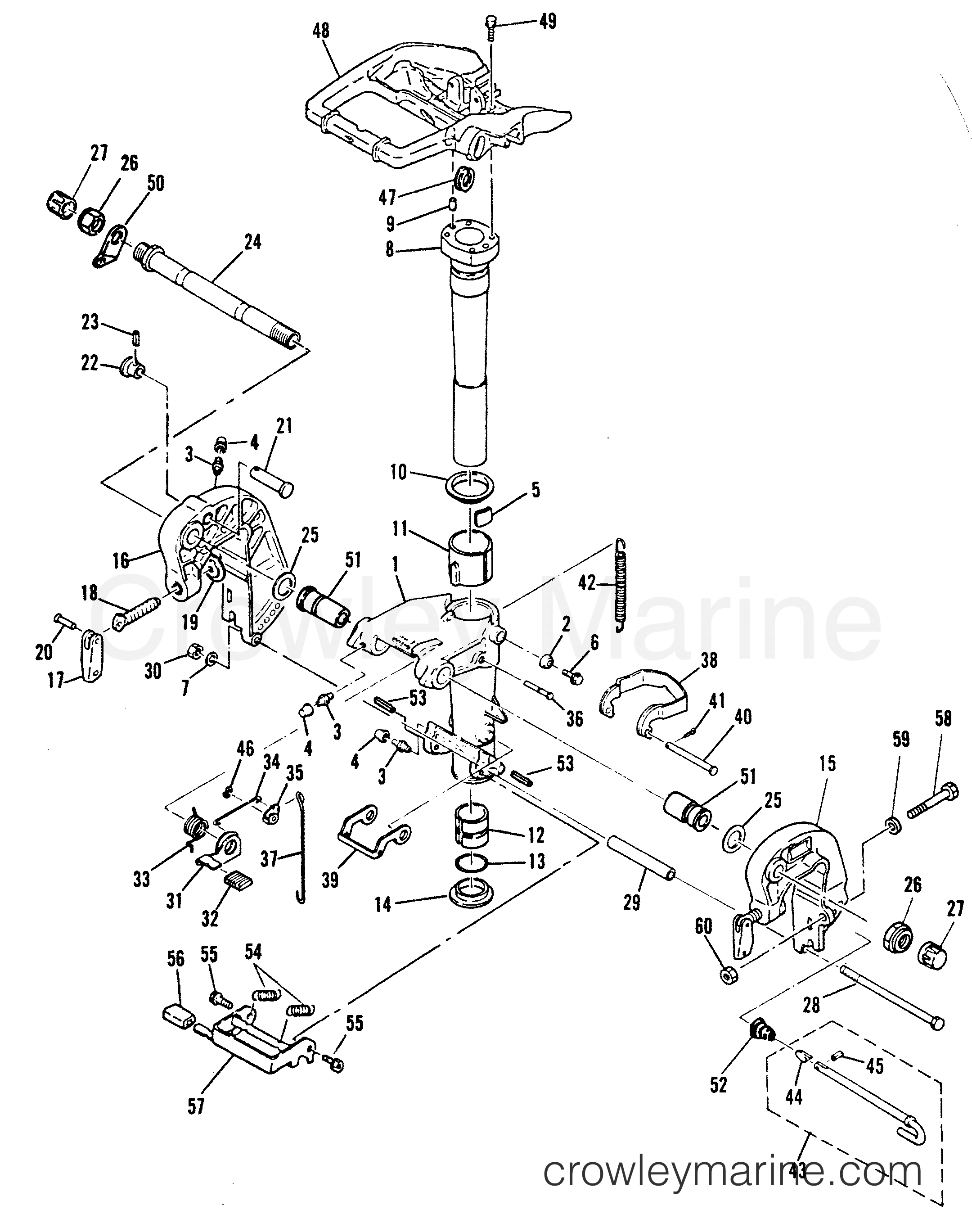 CLAMP AND SWIVEL BRACKET/REVERSE LOCK - Serial Range Outboard 30A 689 ...