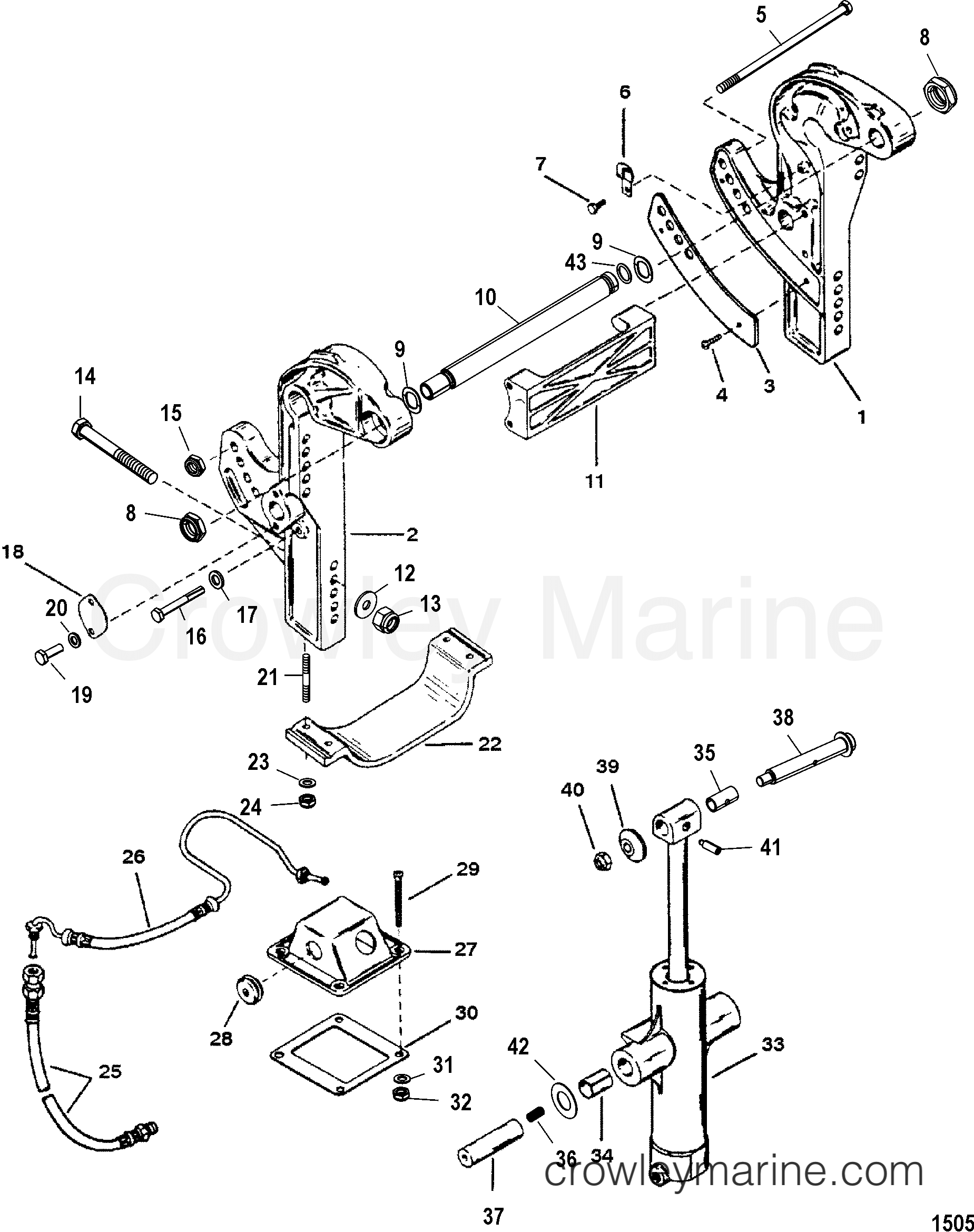 TRANSOM BRACKETS - 1999 Race Outboard 2.5 OS [CL EFI] 1925242VH ...