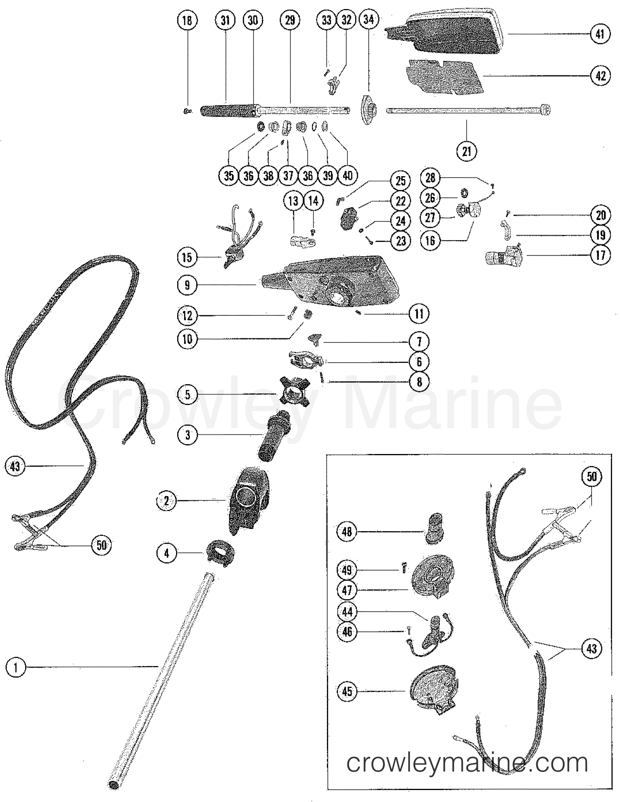 DRIVE SHAFT AND CONTROL HOUSING (DECK AND TRANSOM MODEL) - 1977 ...