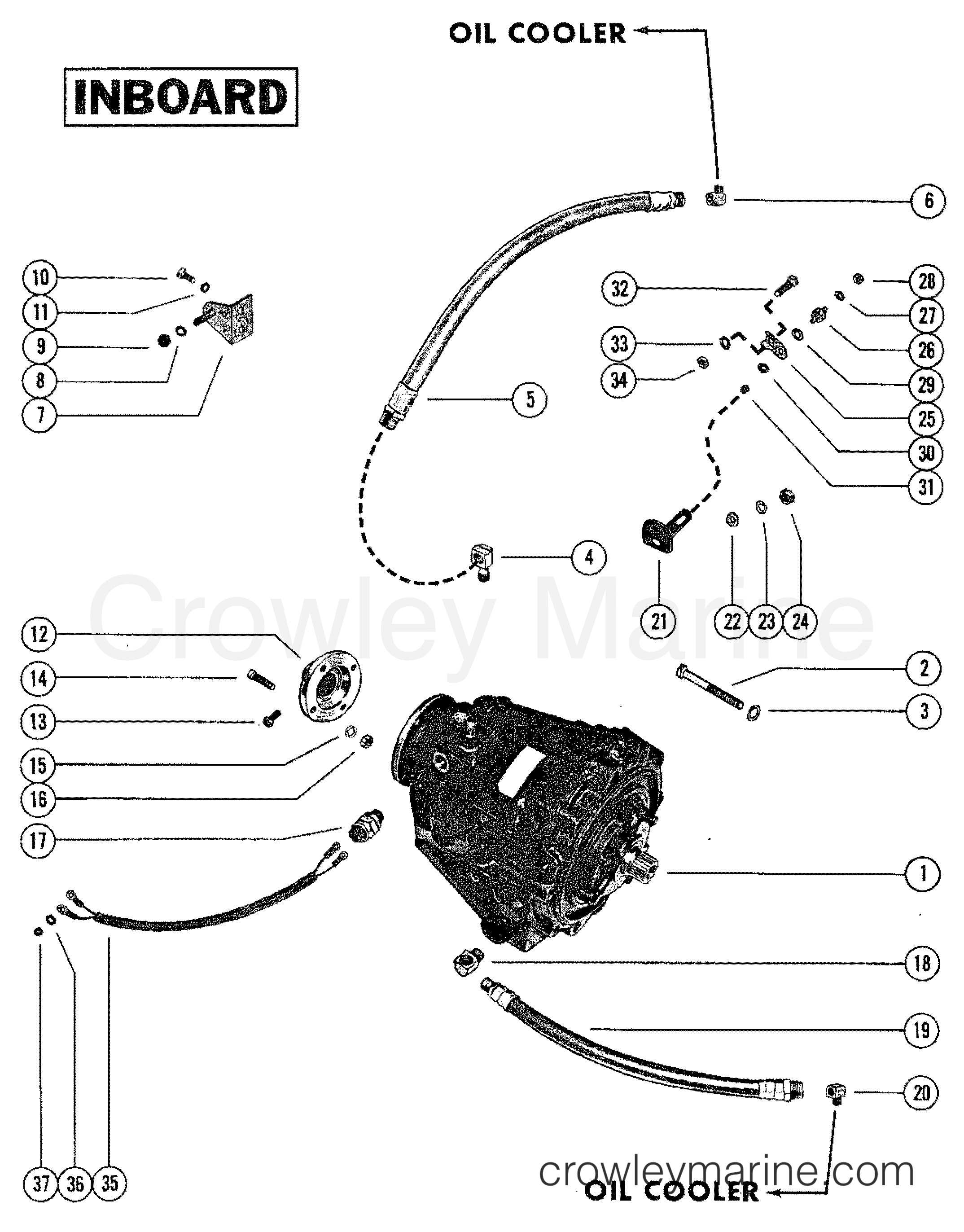 TRANSMISSION ASSEMBLY (INBOARD) - 1982 Stern Drive 330 03307332 ...