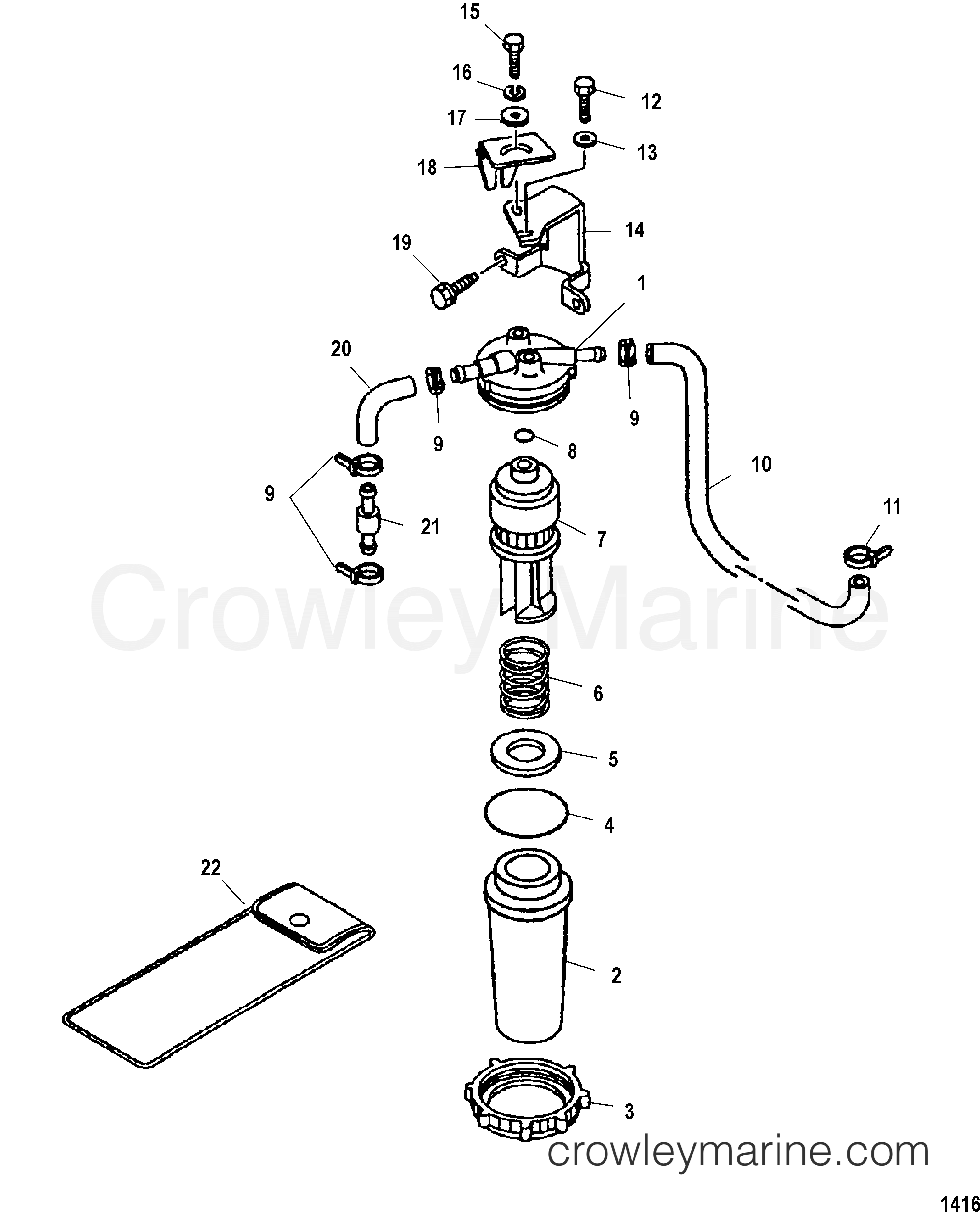 FUEL FILTER - 2003 Outboard 225EFI [CXL 4] 1225F24AK | Crowley Marine
