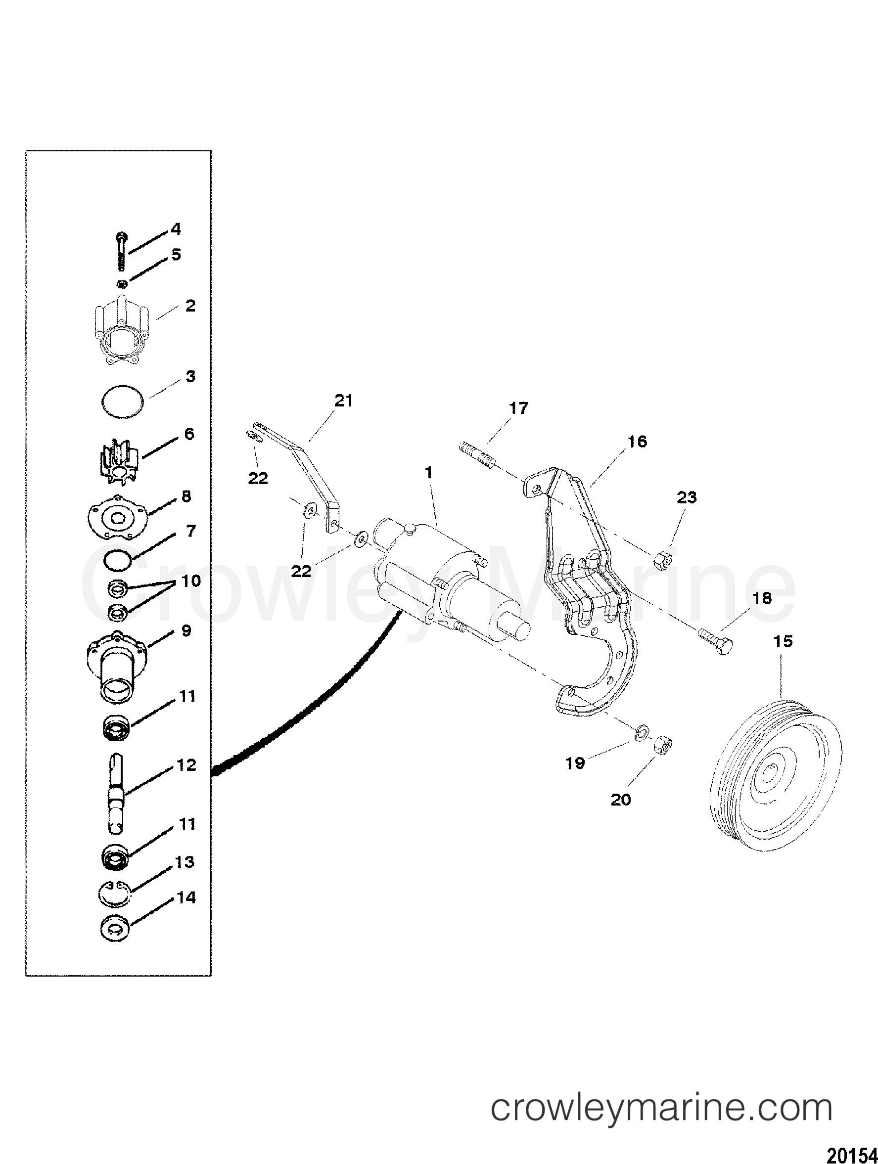 SEA WATER PUMP - 1998 Inboard Engine 7.4L [MPI] 35405A9M1 | Crowley Marine