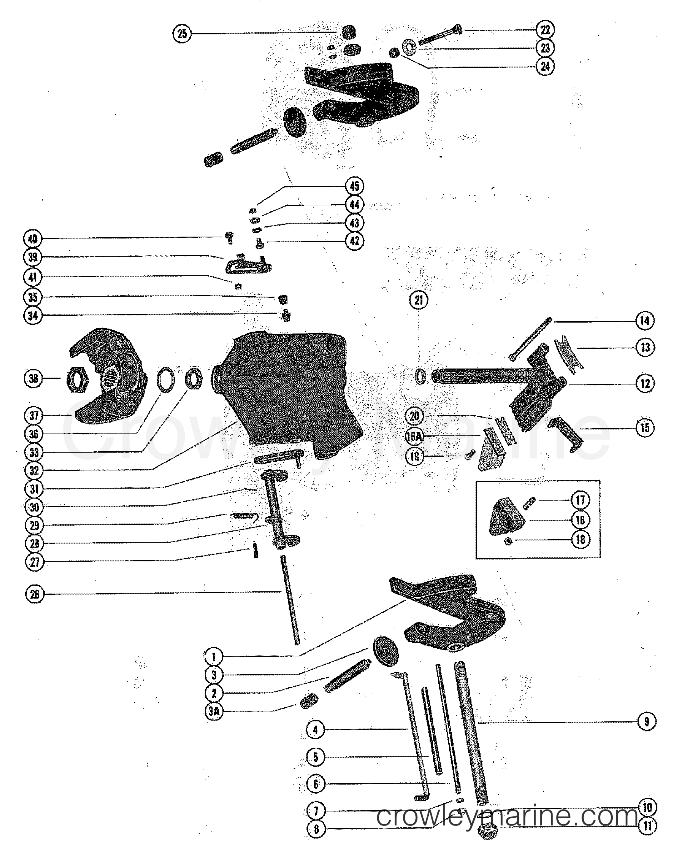CLAMP AND SWIVEL BRACKET ASSEMBLY - 1975 Outboard 40 1402205 | Crowley ...