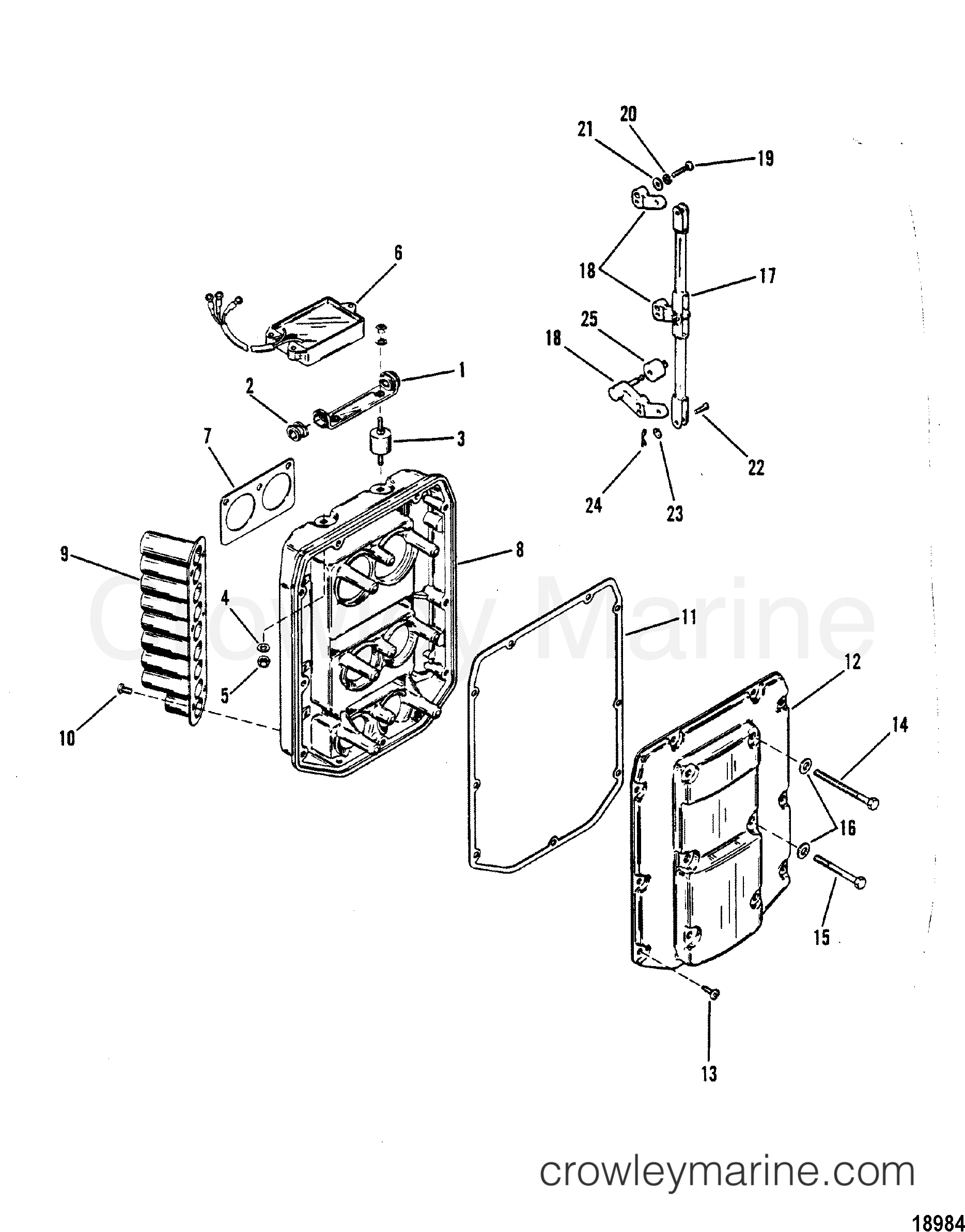 CHOKE PLATE AND THROTTLE LEVERS(DESIGN II) - 1979 Outboard 200 [ELPT ...