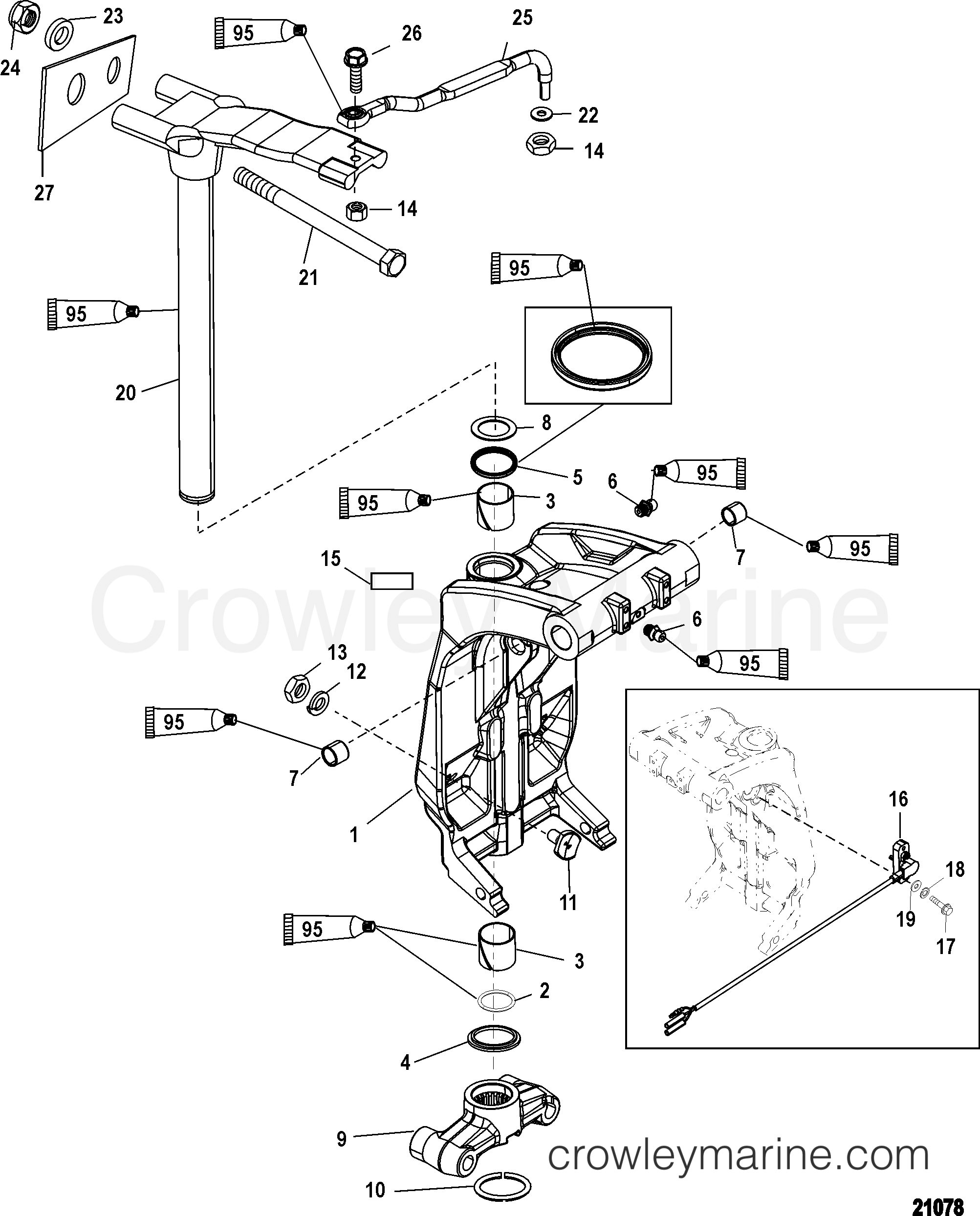 SWIVEL BRACKET - Serial Range Race Outboard 300XS (3.2L DFI) 1E001867 ...