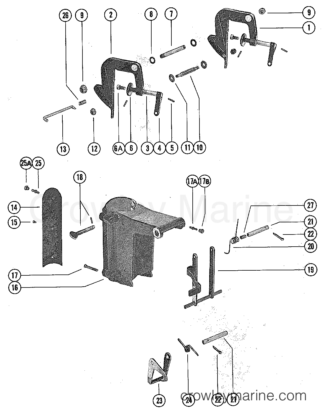 CLAMP AND SWIVEL BRACKET ASSEMBLY - 1976 Outboard 4 [M] 1040206 ...
