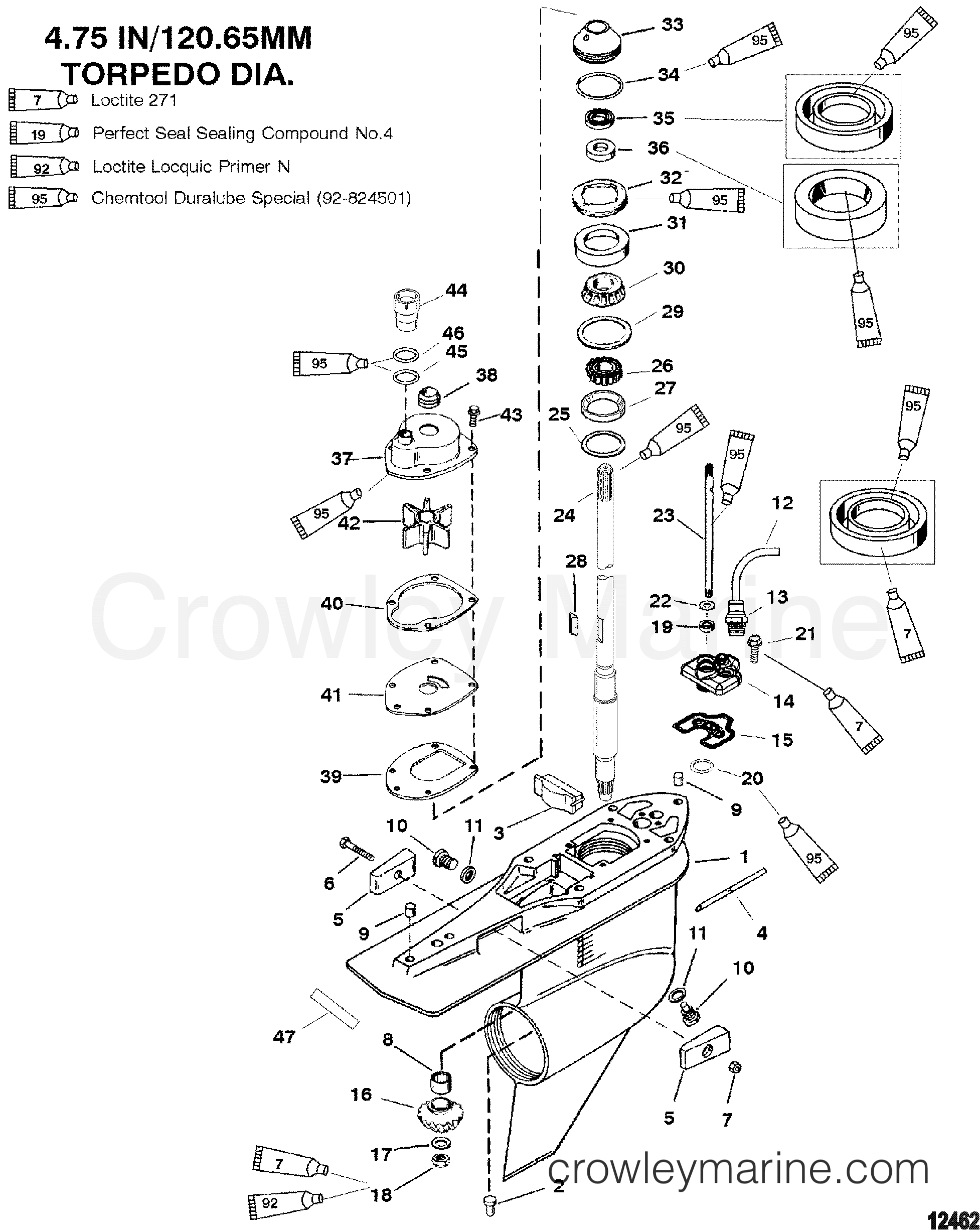 GEAR HOUSING, DRIVESHAFT - COUNTER ROTATION - 2000 Outboard 200DFI [CXL ...