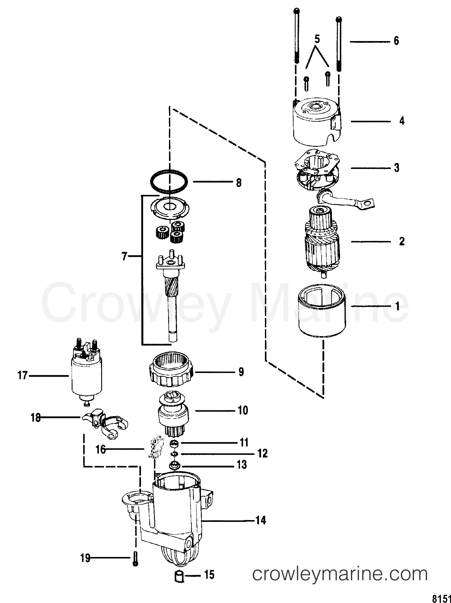 STARTER MOTOR, DELCO REMY PG-260 -2.87 INCH DIAMETER END CAP - 1990 ...