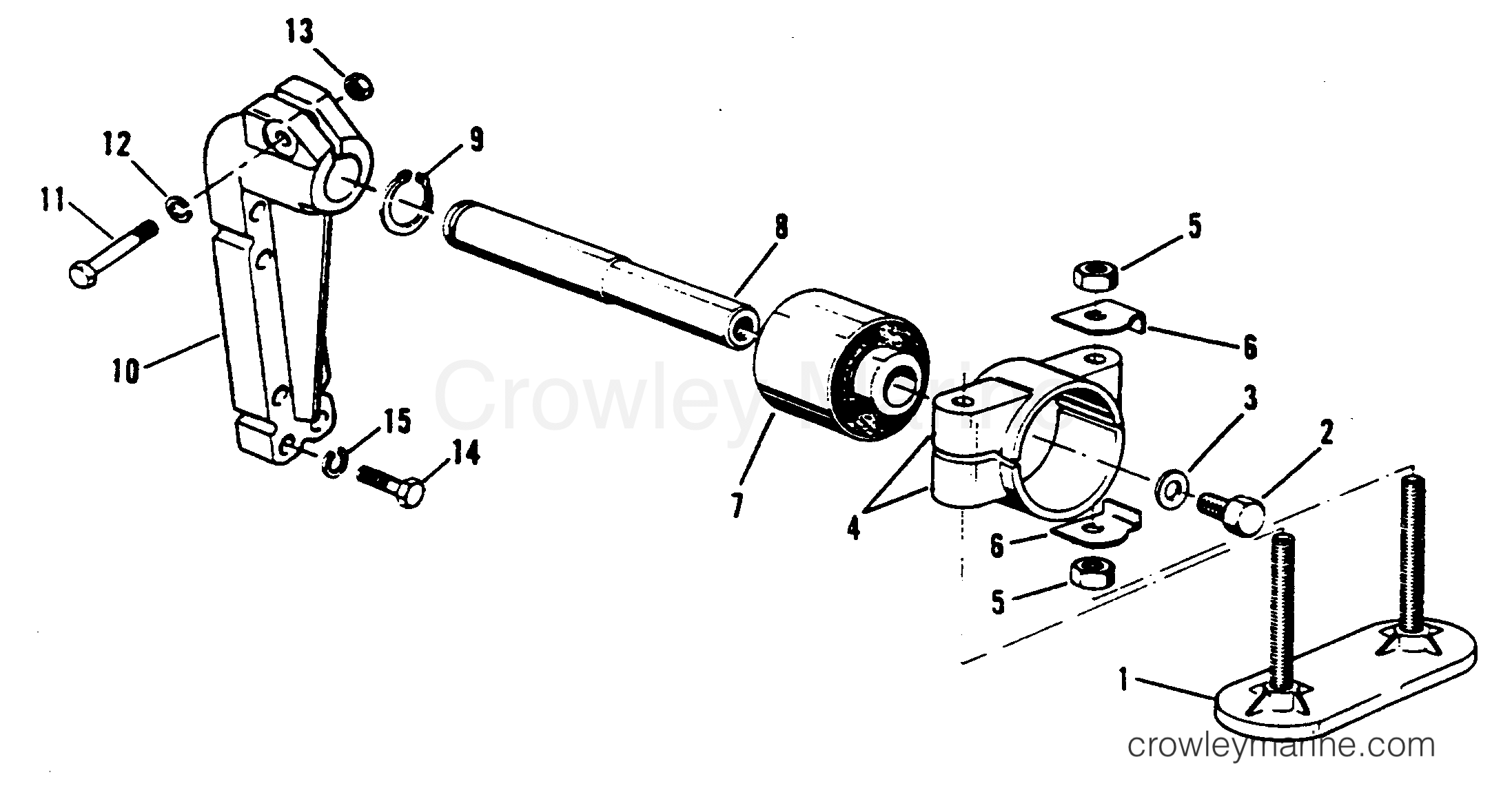TRANSMISSION MOUNTING (V - DRIVE) - 1990 Inboard Engine 5.8LD 35812C9CS ...
