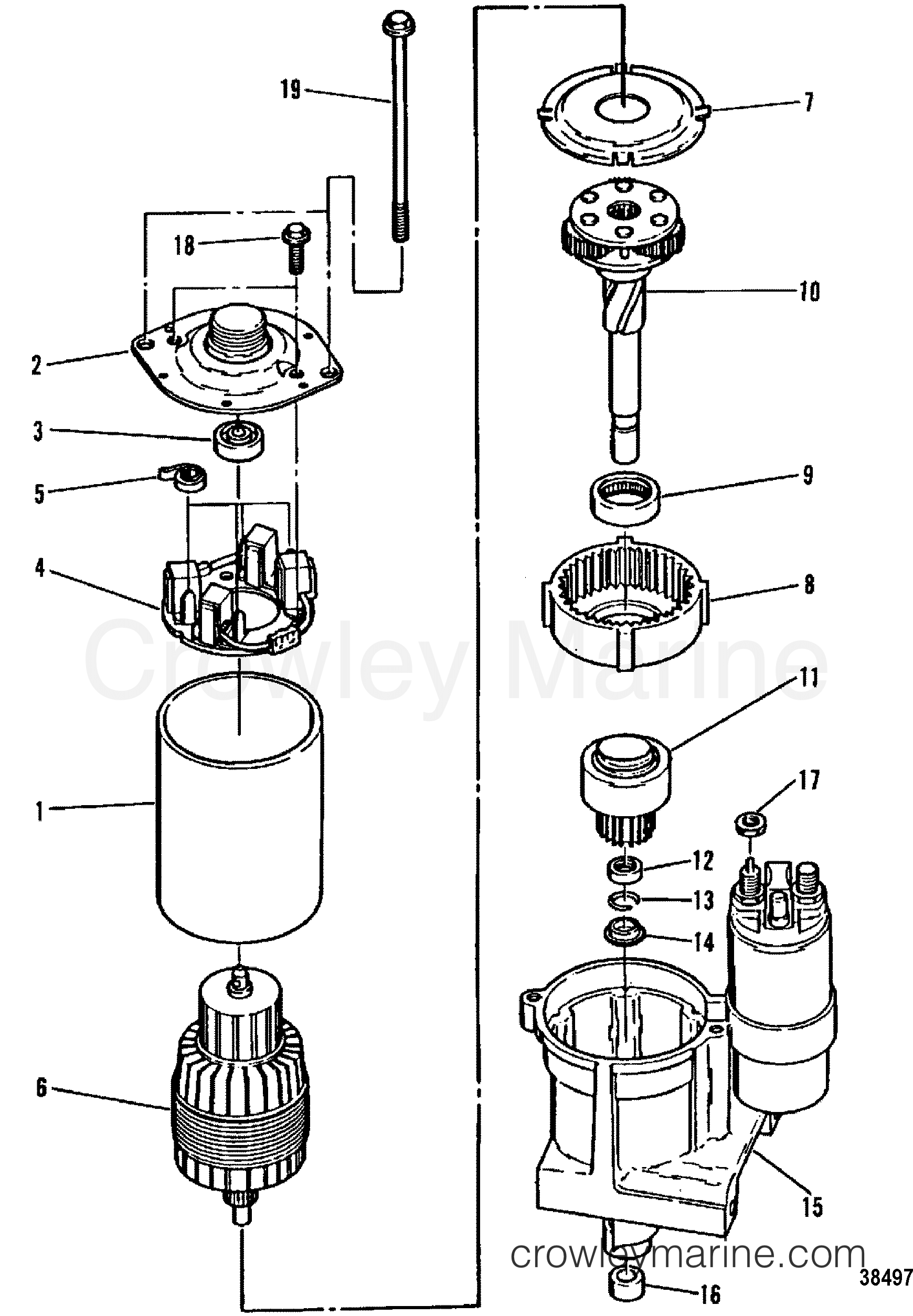STARTER MOTOR(8 IN. - 3-1/4 IN. DIA. END CAP)(PG 200) - 1988 Stern ...