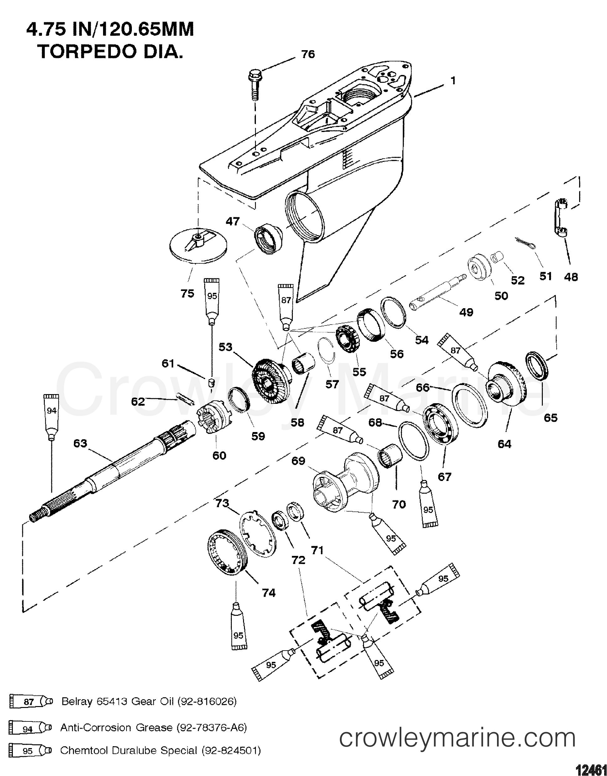 GEAR HOUSING, PROPELLER SHAFT - STANDARD ROTATION - 2000 Outboard ...
