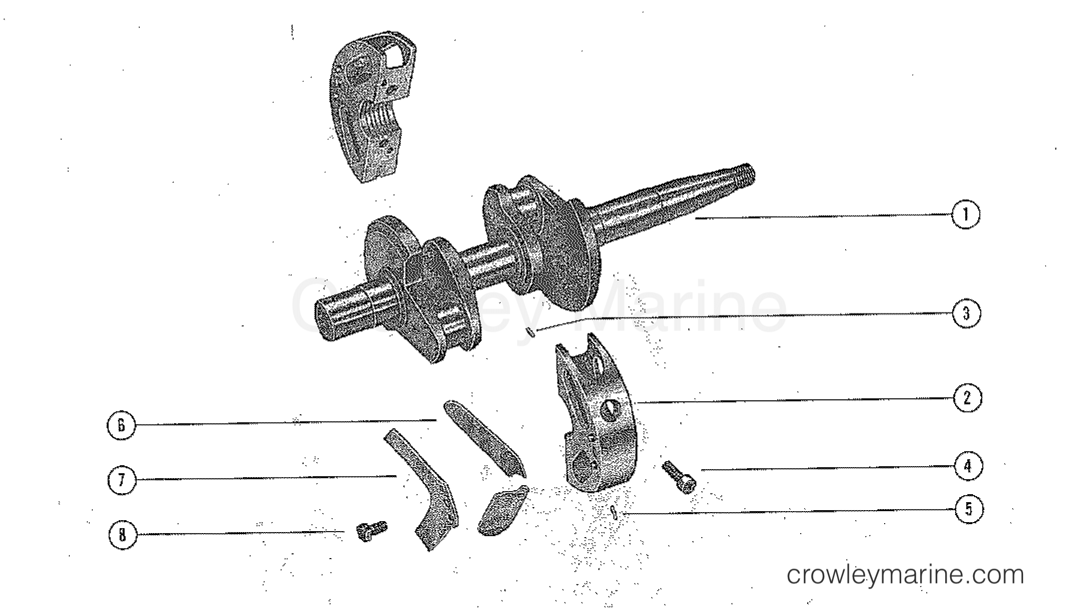 CRANKSHAFT AND MAIN BEARING ASSEMBLY - Serial Range Outboard 110 ...