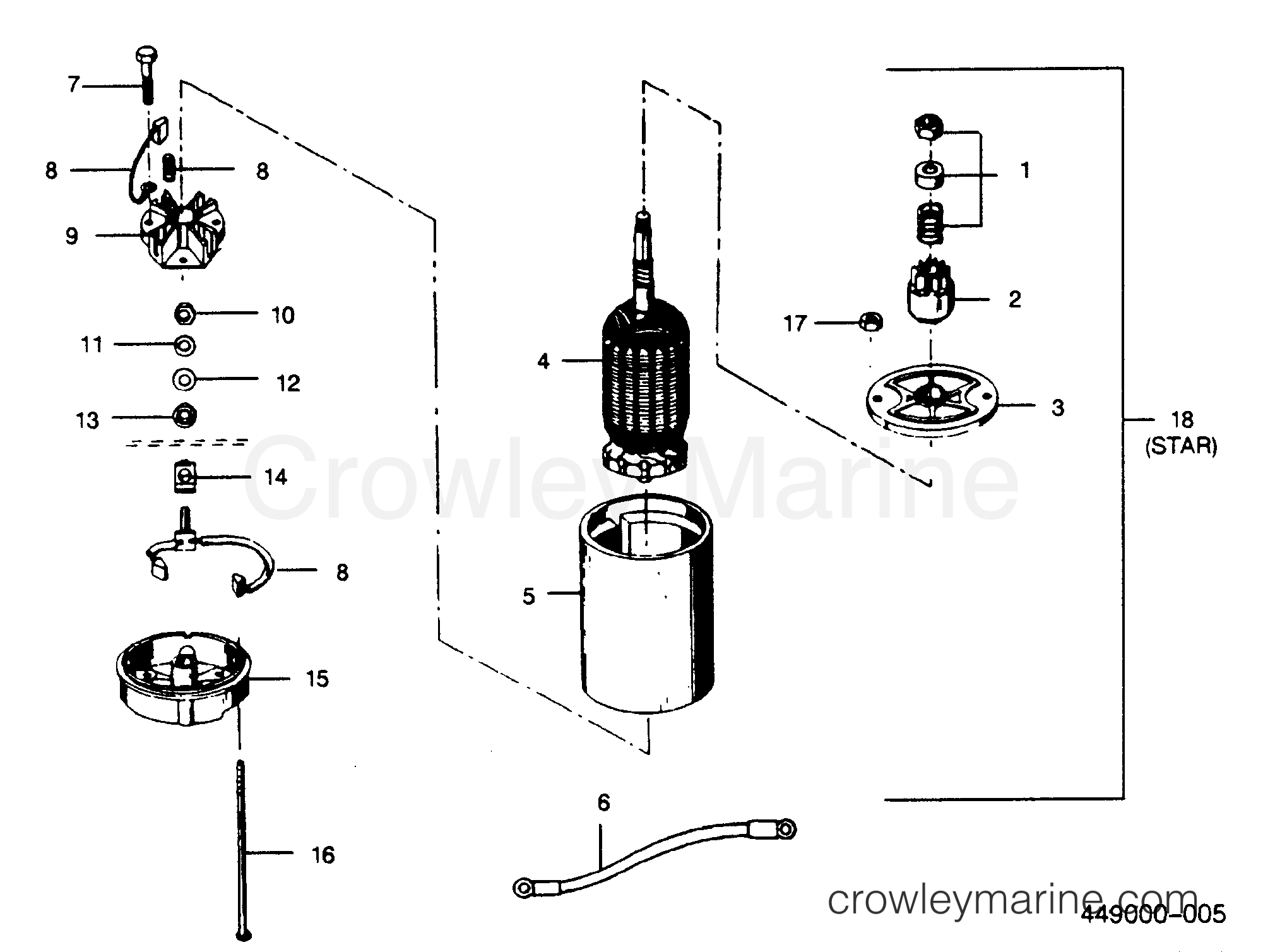 ELECTRIC STARTER - 1990 Outboard 50 H0507A90B [B] | Crowley Marine