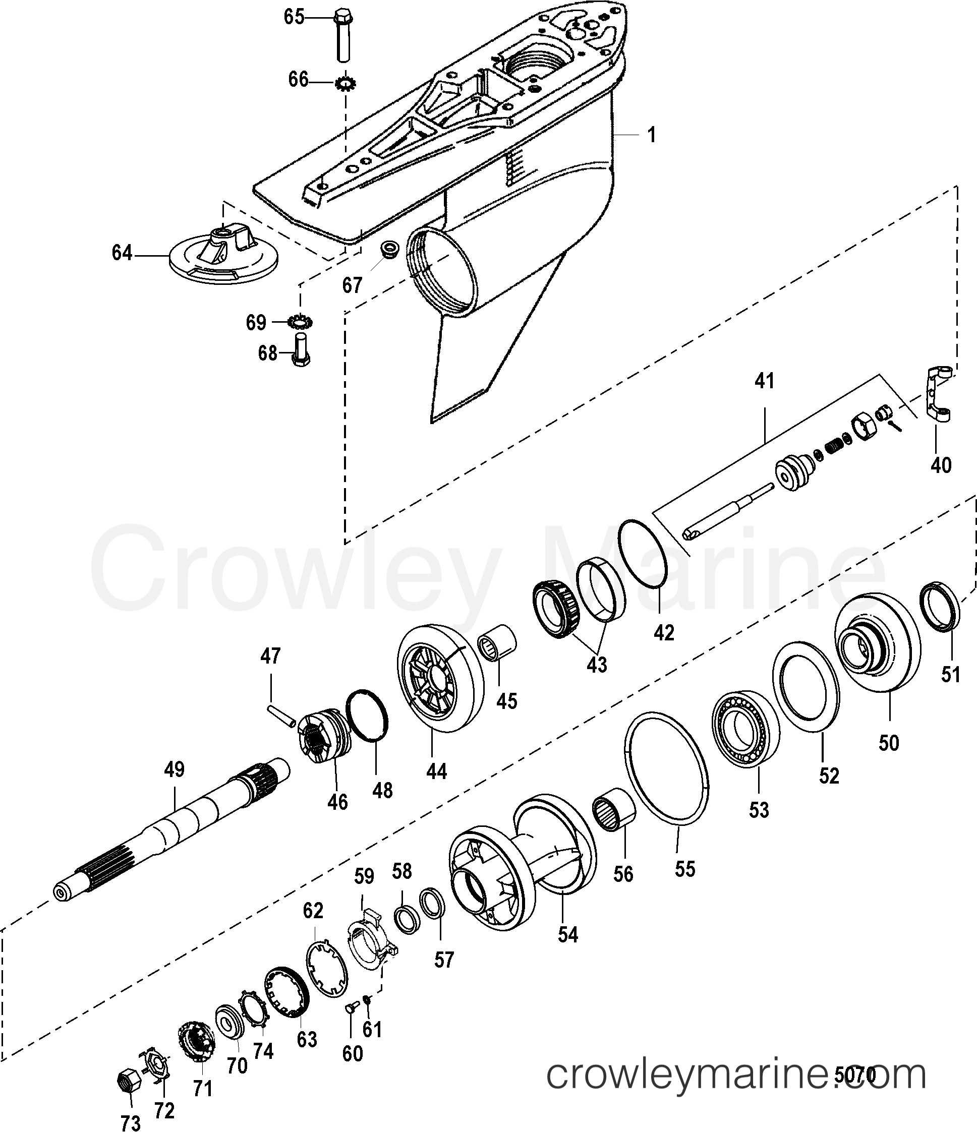 GEAR HOUSING(PROP SHAFT)(STANDARD ROTATION) - 1998 Stern Drive ALPHA ...