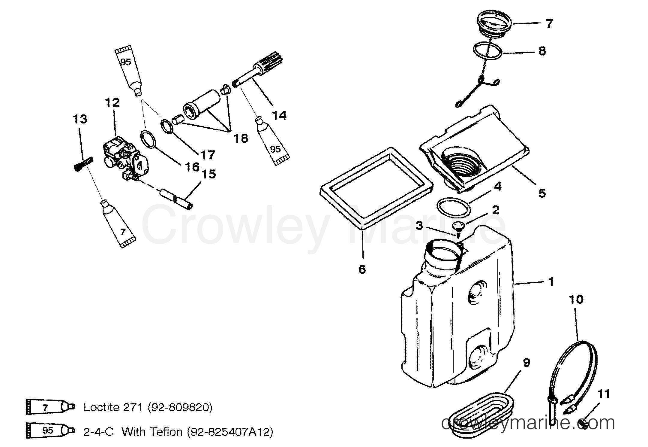 OIL INJECTION COMPONENTS - 1989 Outboard 40 [ELHPTO] 70404119D ...