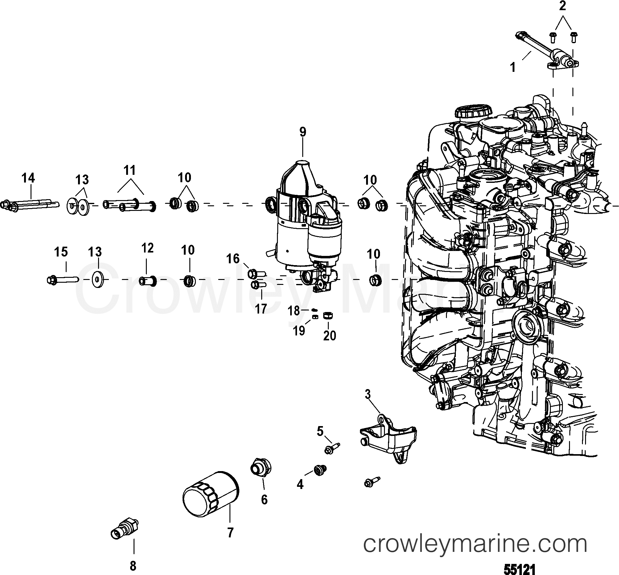 STARTER MOTOR/OIL FILTER/SENSORS - 2014 Outboard 75EFI [ELPT 4 ...