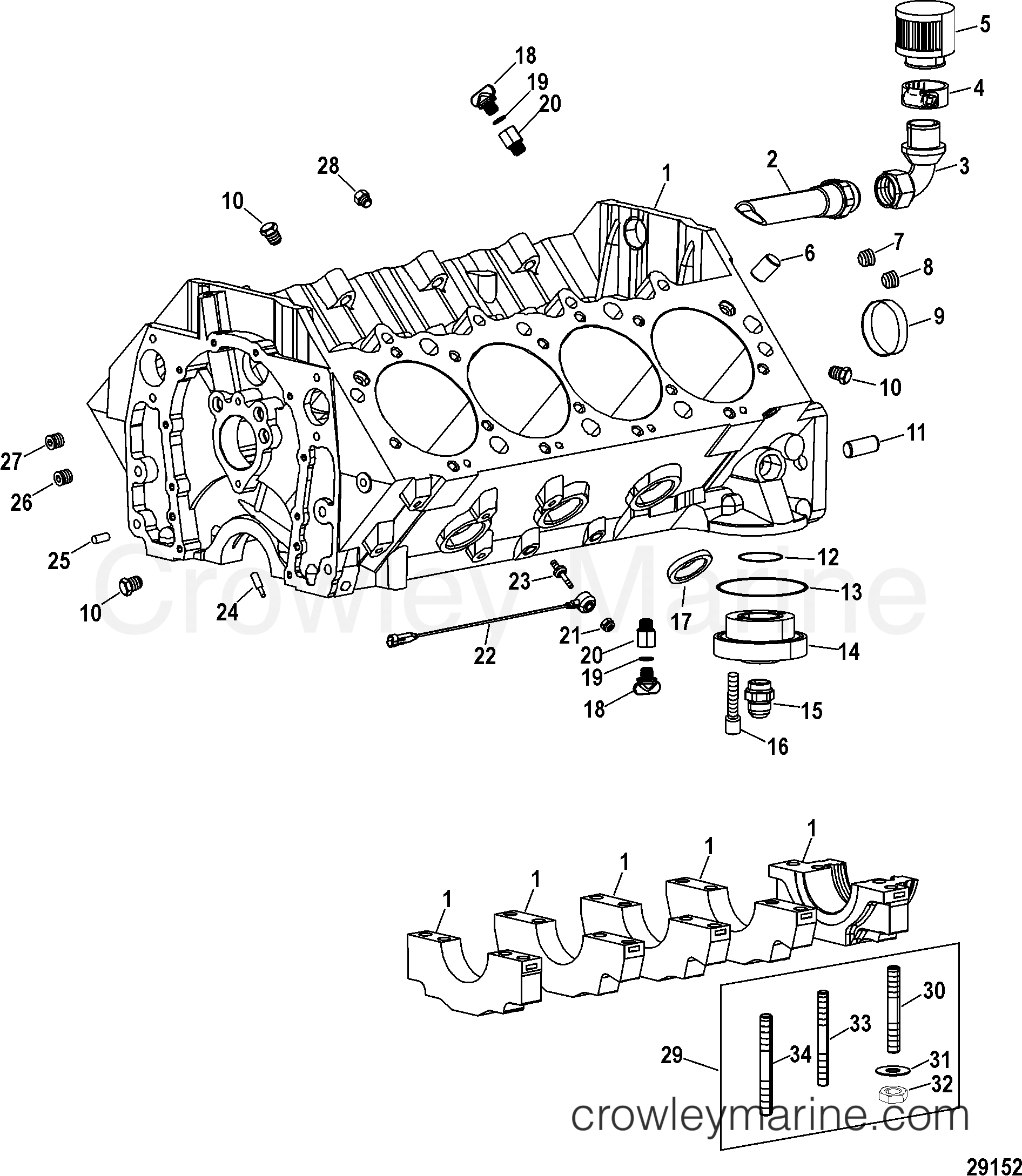 ENGINE COMPONENTS(CYLINDER BLOCK) - 2007 Race Stern Drive 1075 SCI ...